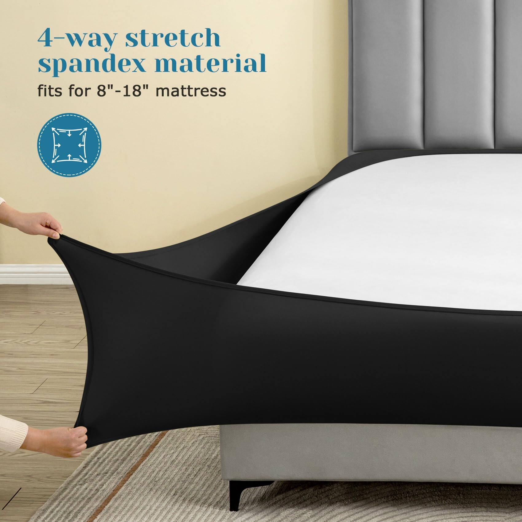 Dapper Styles Jersey Knit Sheets Set Stretch Super Soft And Wrinkle ...