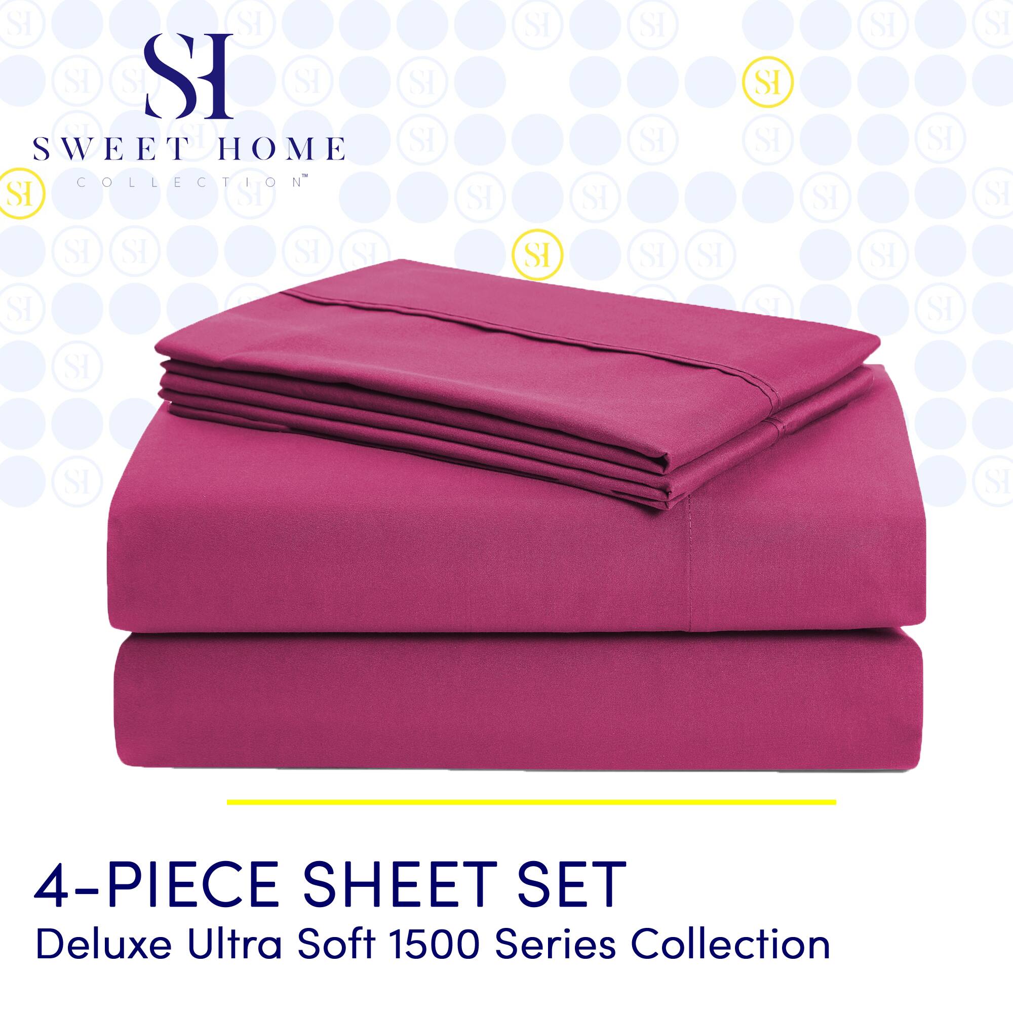 Sweet Home Collection Deluxe Microfiber Sheet Set with Bonus ...
