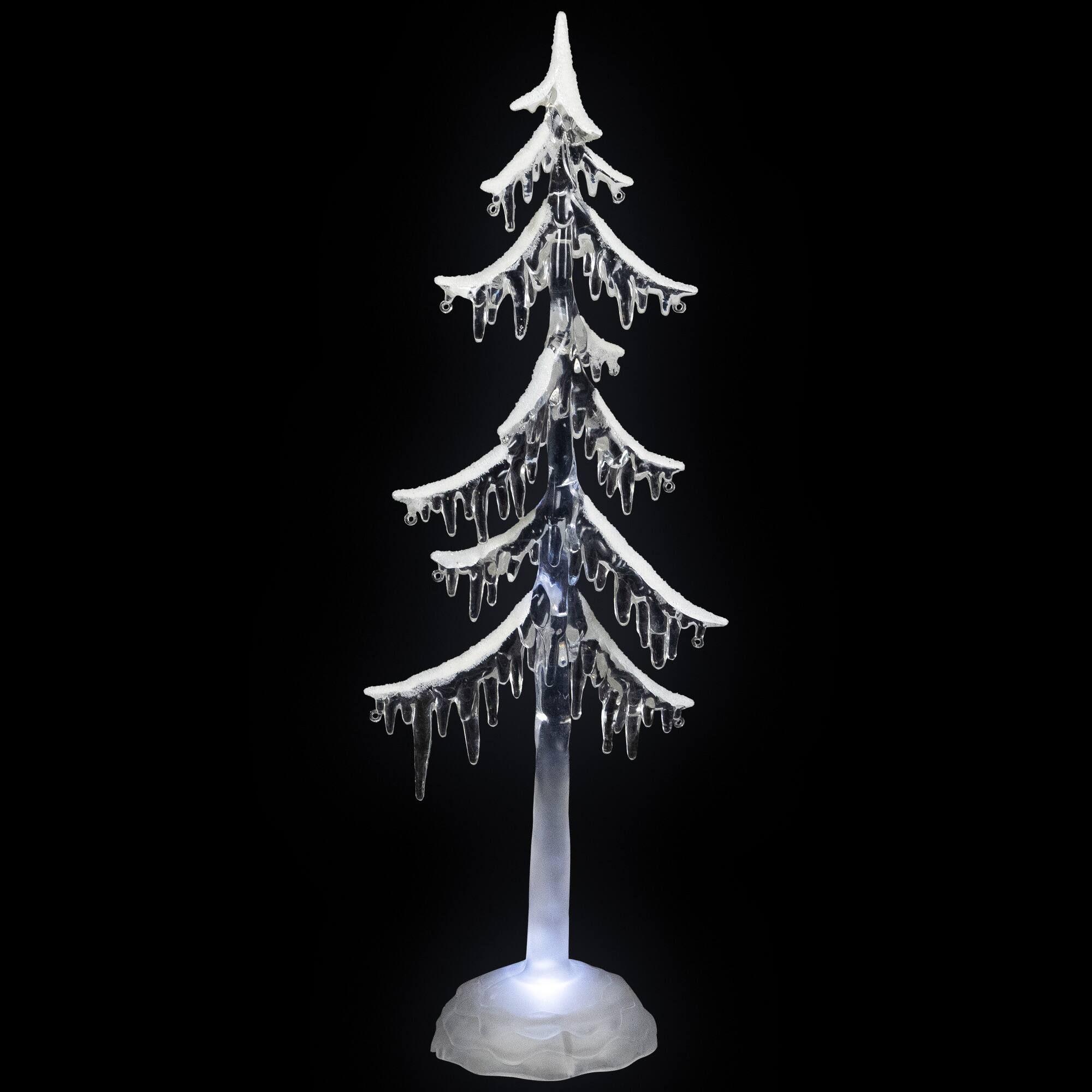 Northlight LED Lighted Acrylic Icicle Tree Christmas Decoration 18 ...