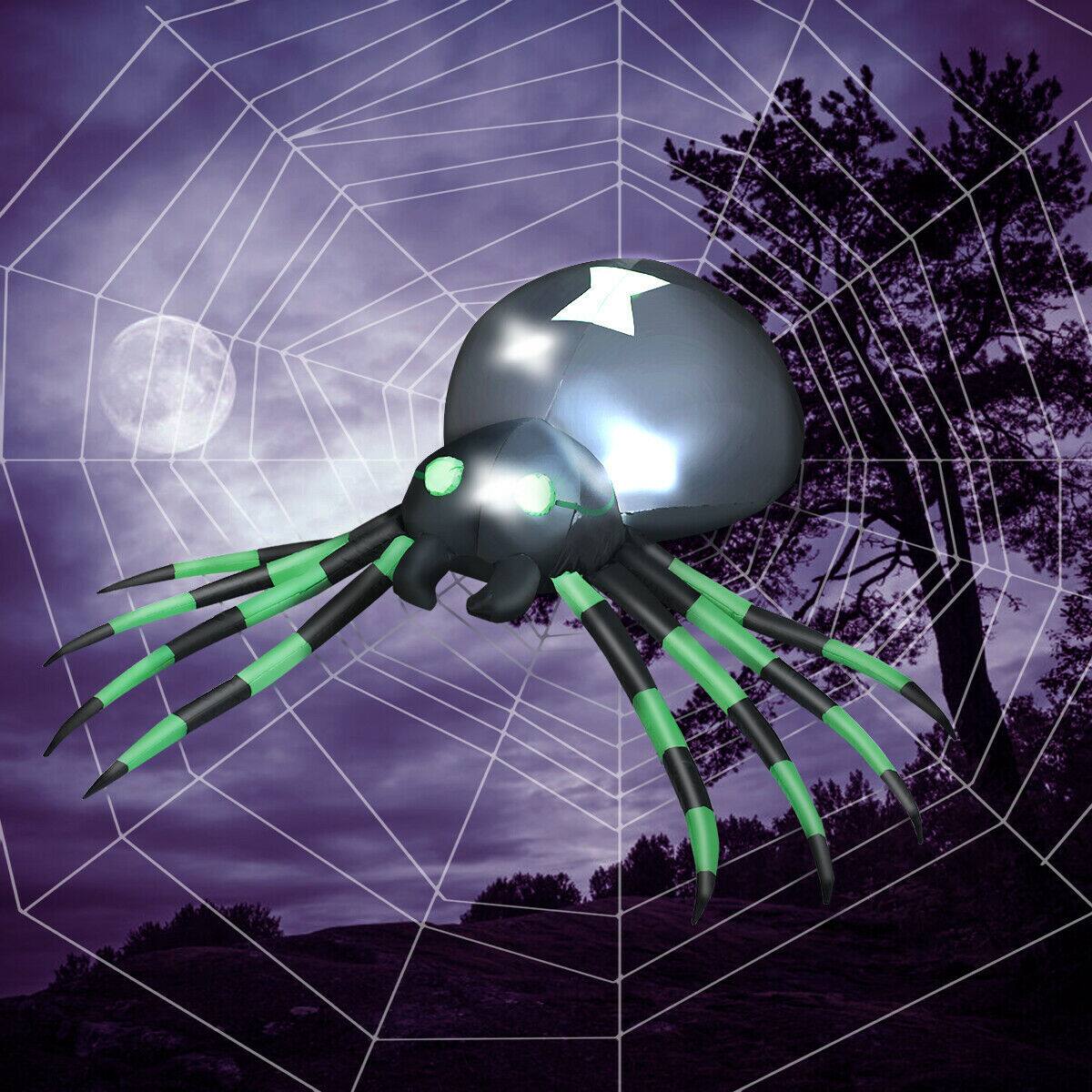 Costway 6FT Halloween Inflatable Blow Up Spider w/ LED Lights Outdoor ...