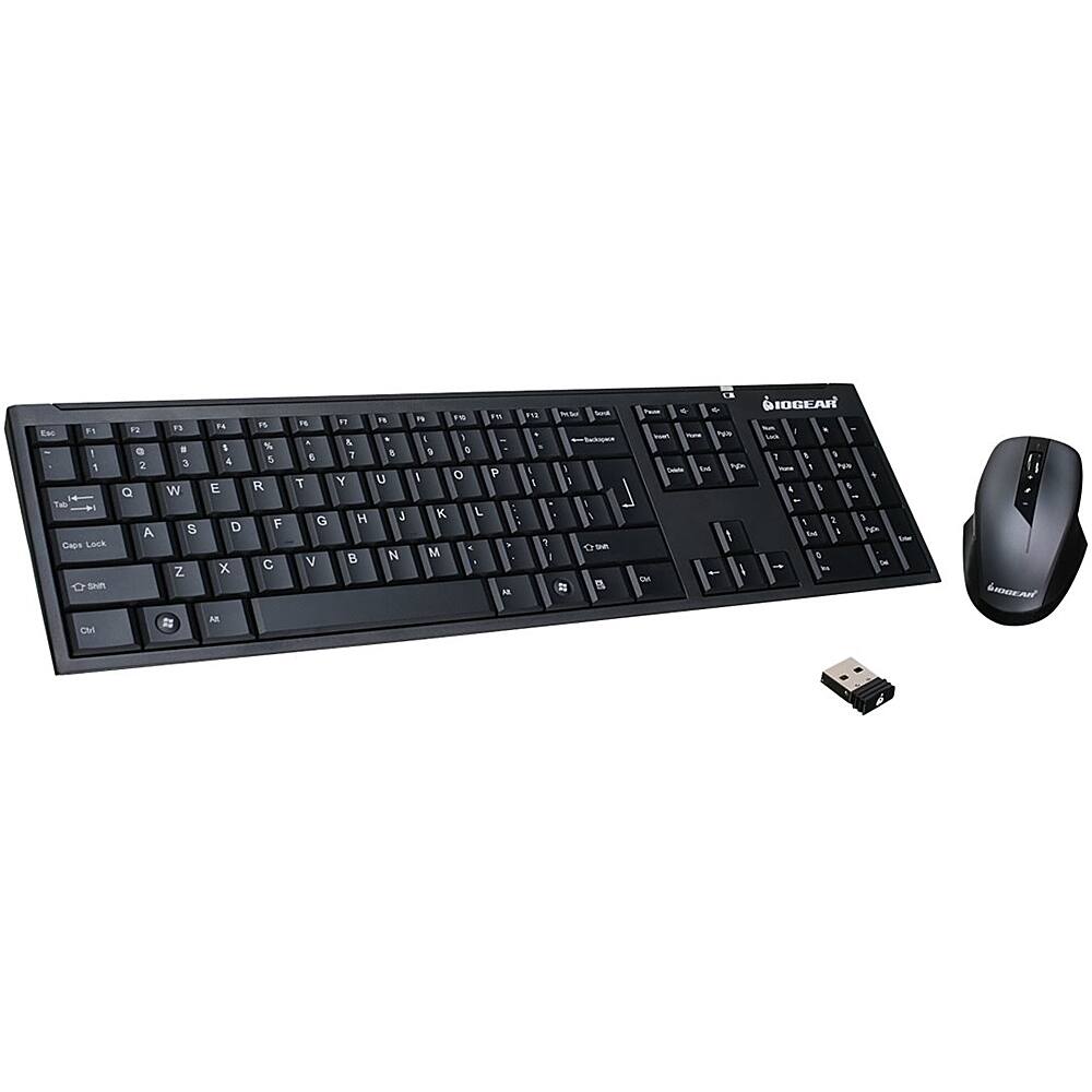 IOGEAR Long Range Wireless Combo Keyboard and Optical Mouse Black ...