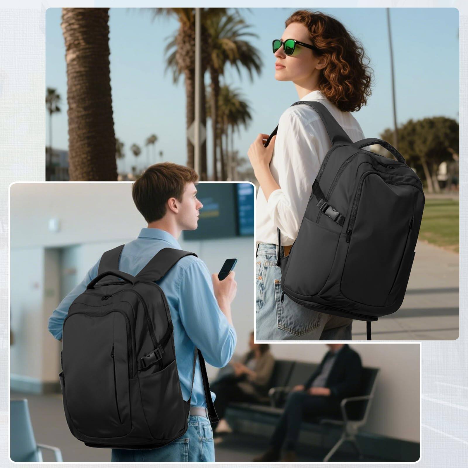 Cozy Serene Travel Backpack With 2 Pack Vacuum Bags And Hand Pump ...