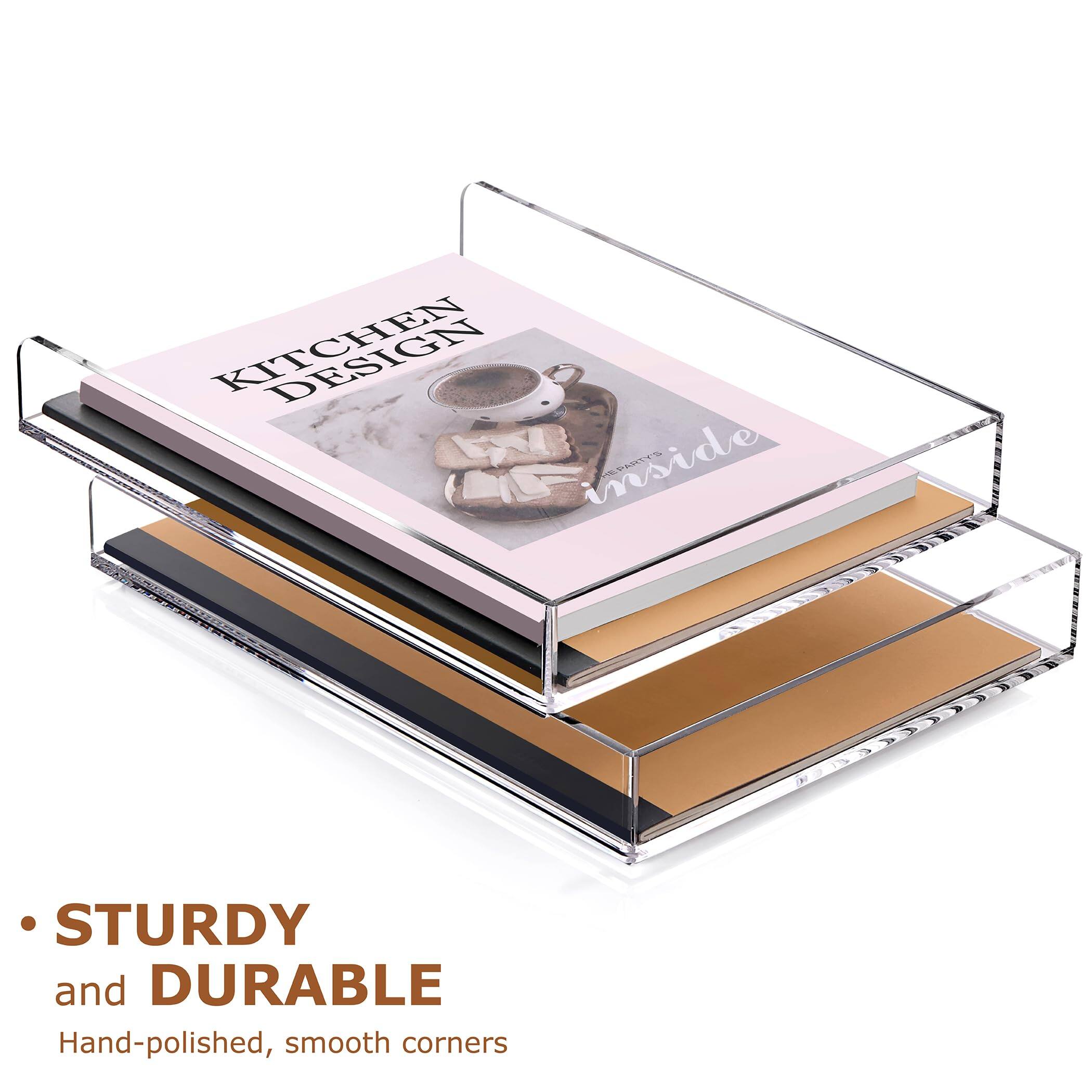 Paradigms Interiors 2 Tier Stackable Paper Letter Tray Vertical A4 File ...