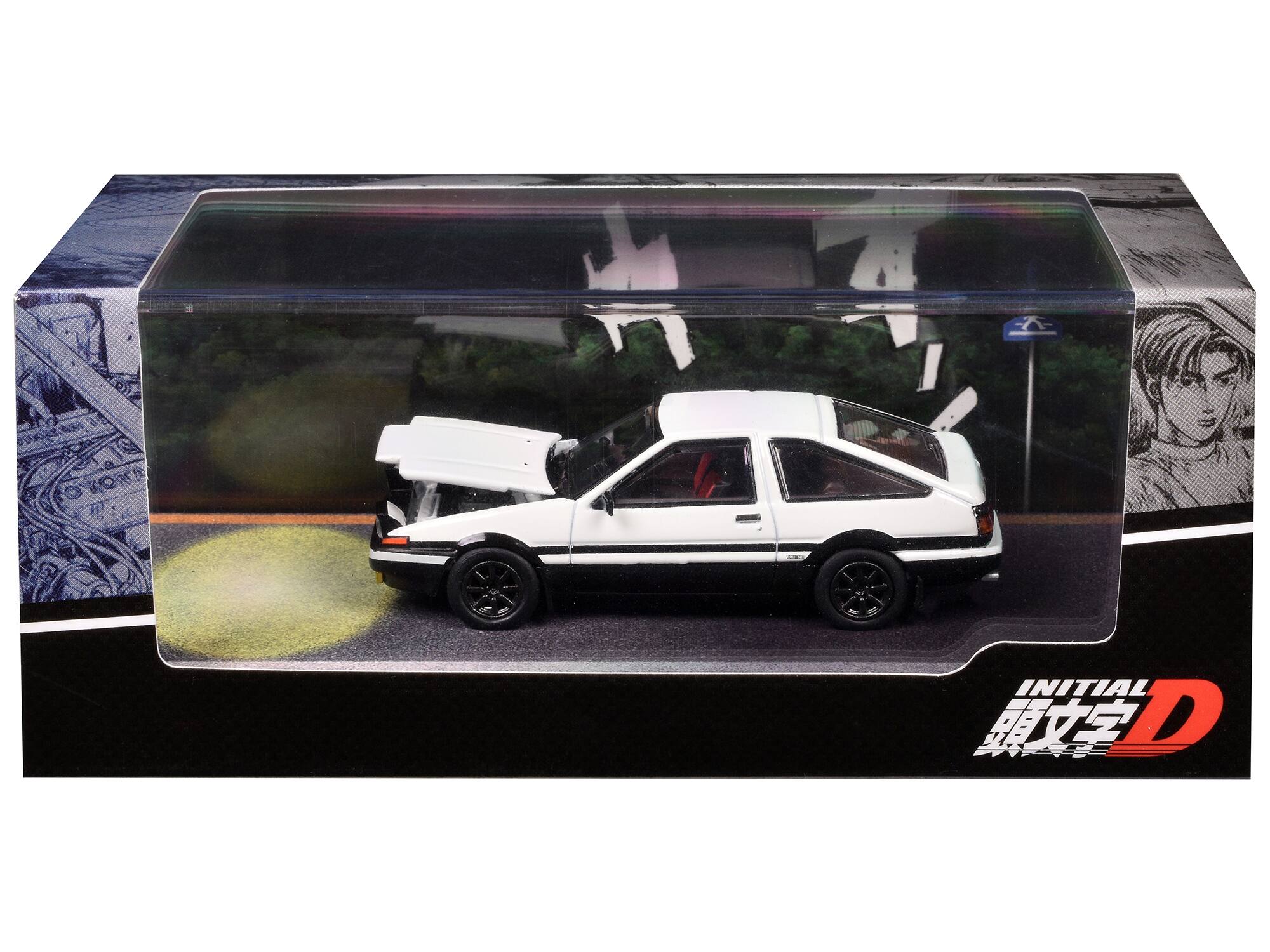 Hobby Japan Toyota Sprinter Trueno AE86 RHD White Black Engine Mounted Model vs Wataru Akiyama ...