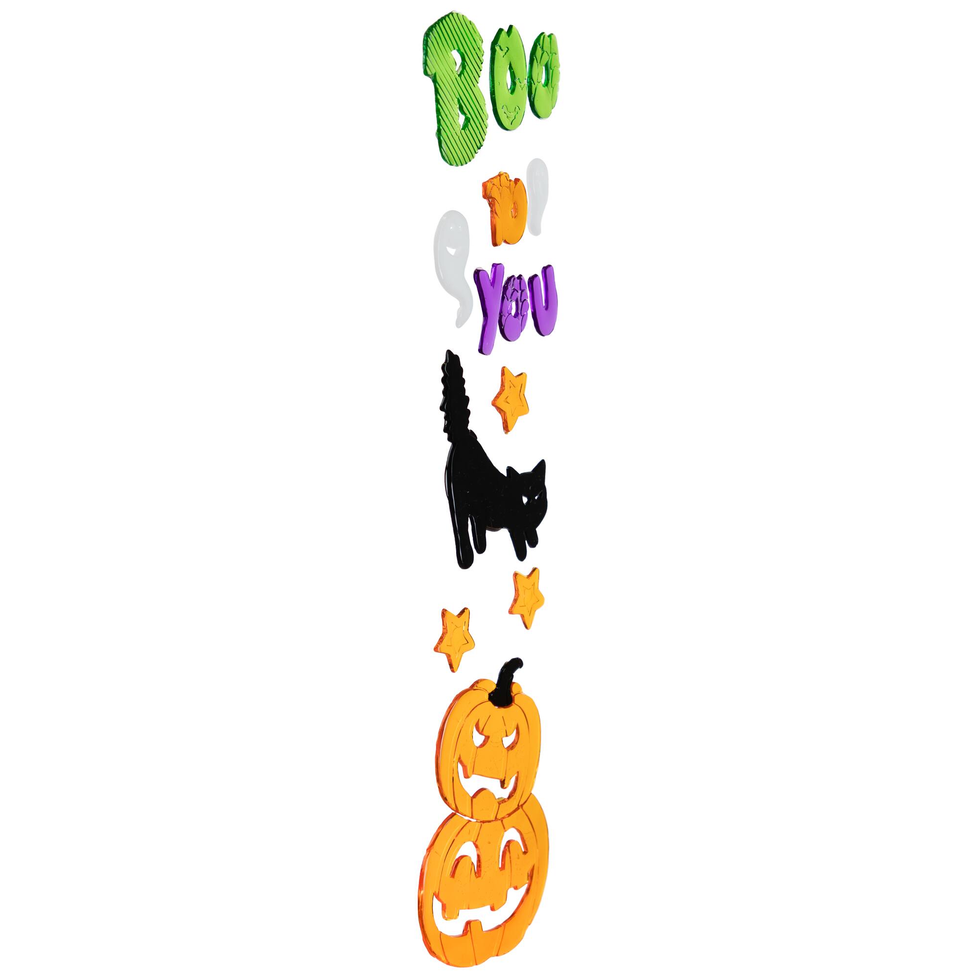 Northlight Boo To You Halloween Gel Window Clings 14 Piece Green ...