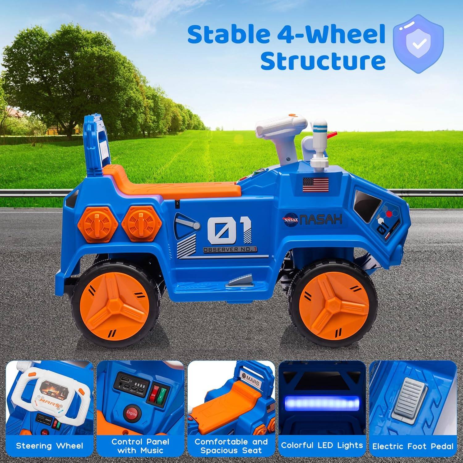 GARVEE 6V Electric Ride On ATV for Kids, Battery Powered 4 Wheeler w ...