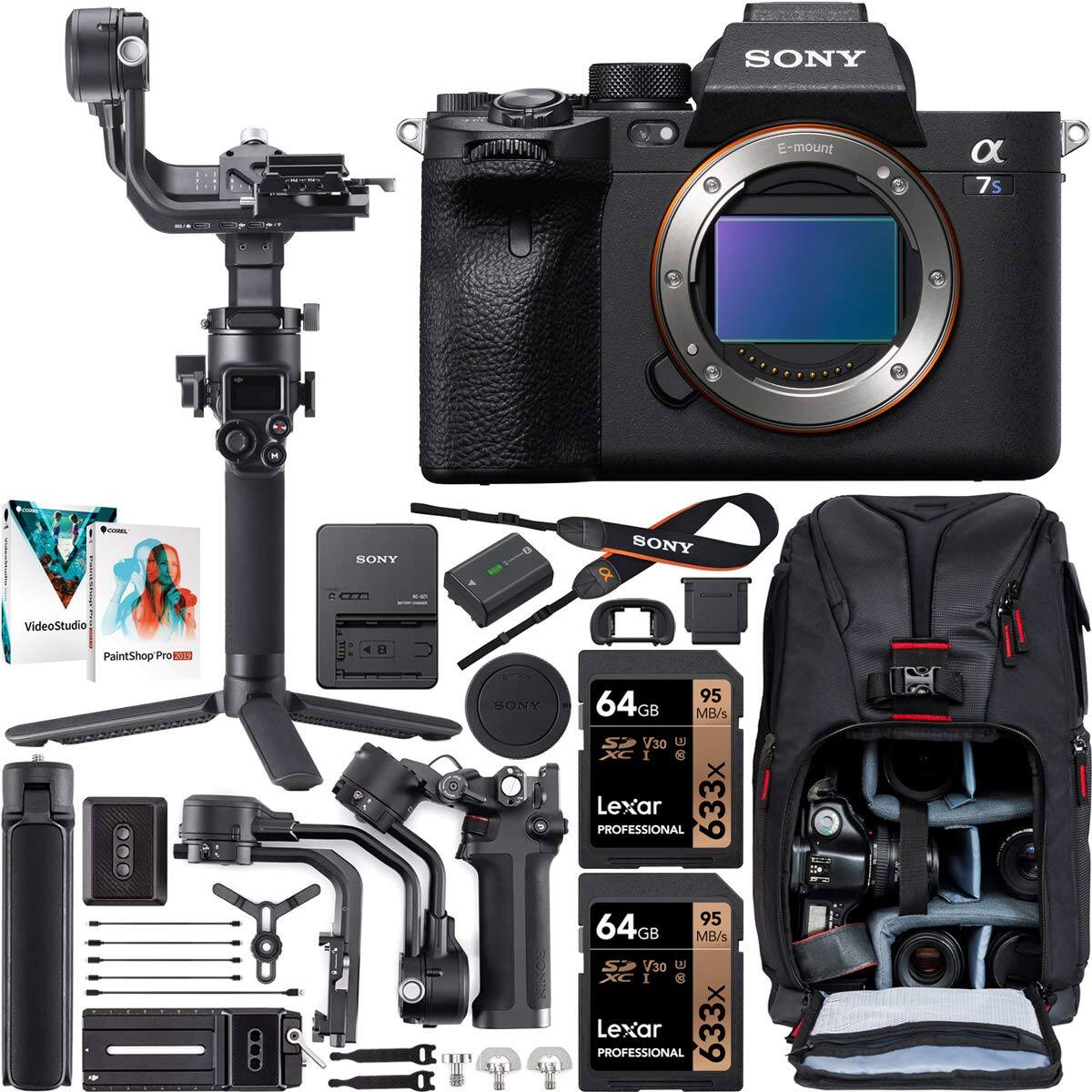 Sony a7s III Mirrorless Camera Full Frame Body + DJI RSC 2 Gimbal Filmmakers Kit ILCE7SM3/B ...