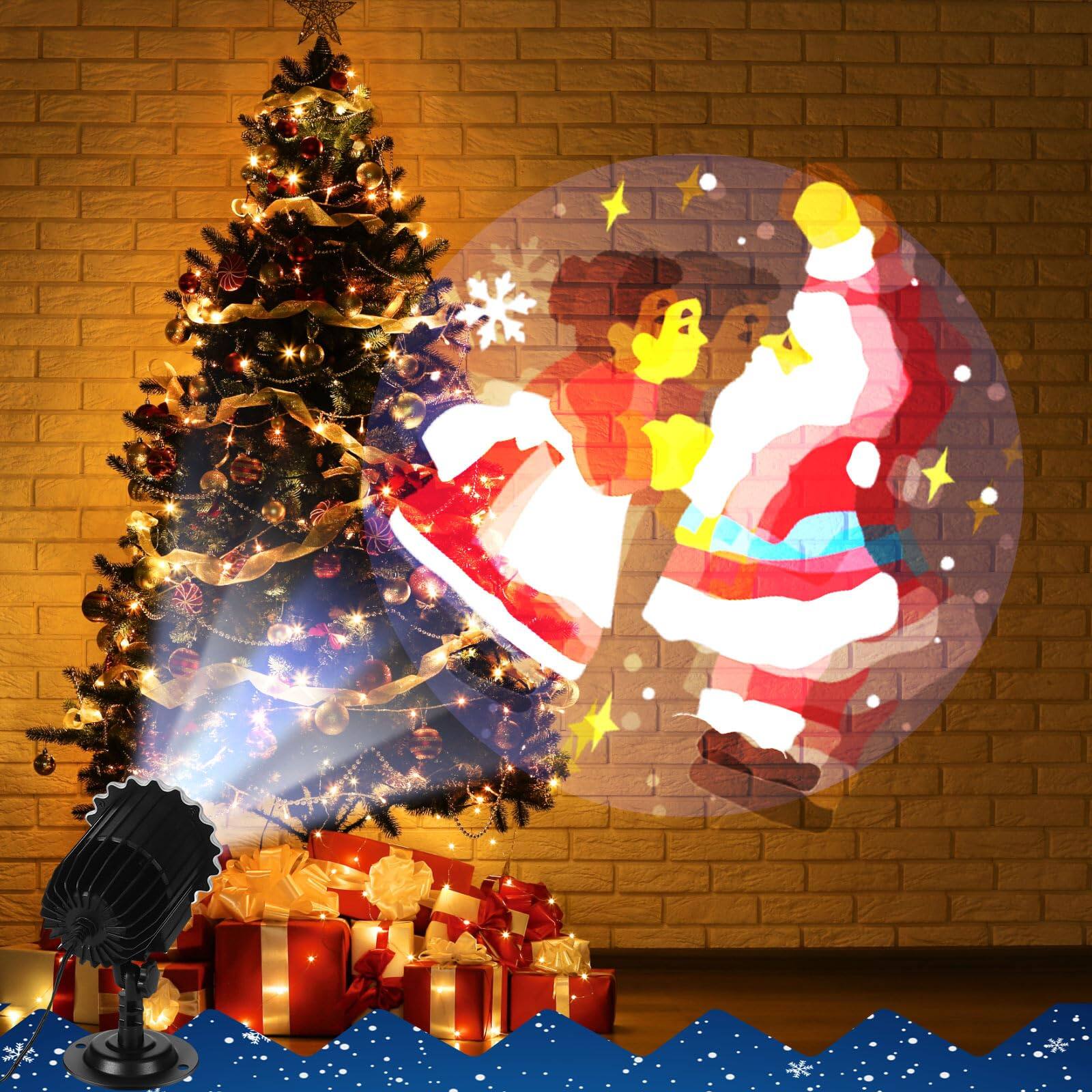 HM 1810 Christmas Projector Lights Outdoor LED Claus Couple Projection ...