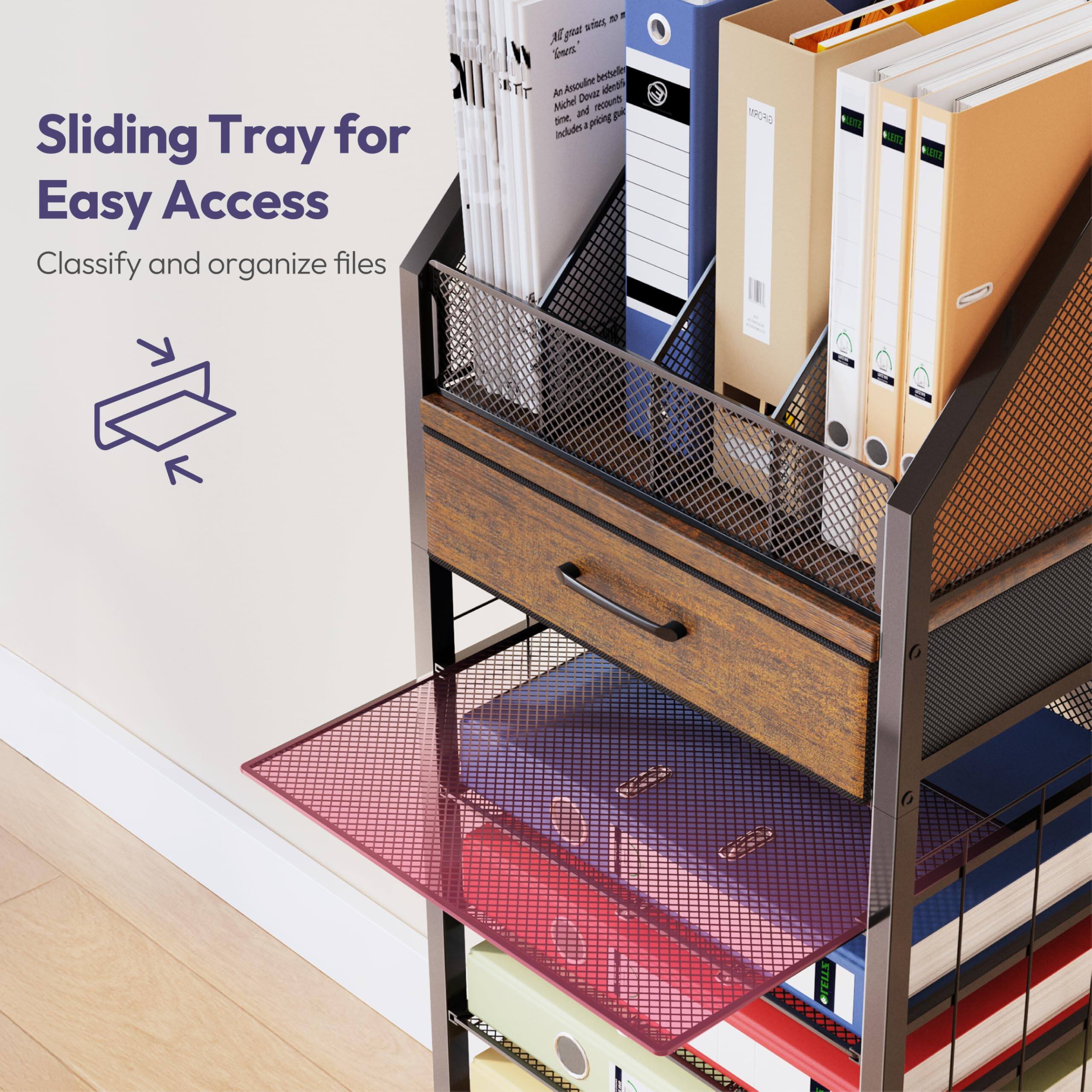 Paradigms Interiors 9 tier Rolling File Cart Paper Organizer With ...