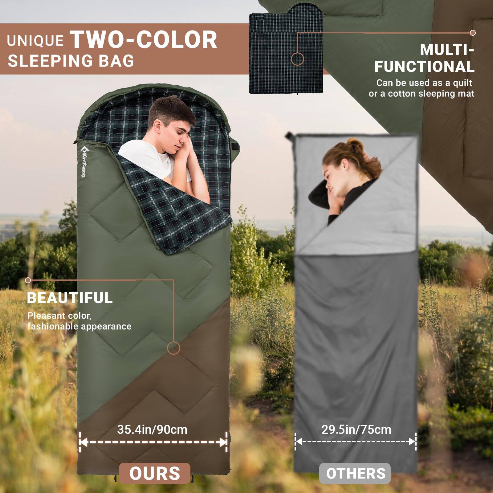 Dapper Styles Sleeping Bag For Adults Cold Weather Warm Big And Tall ...