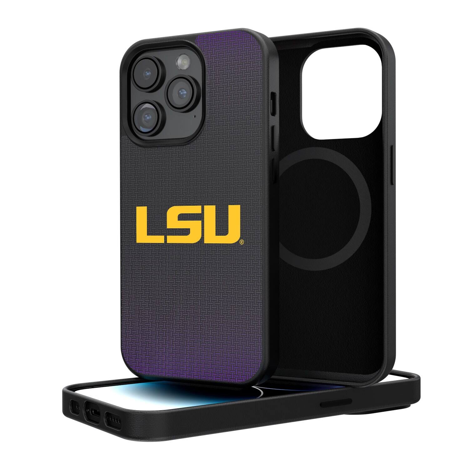 Keyscaper NCAA LSU Tigers Linen Logo iPhone Magnetic Bump Case 14 Plus ...