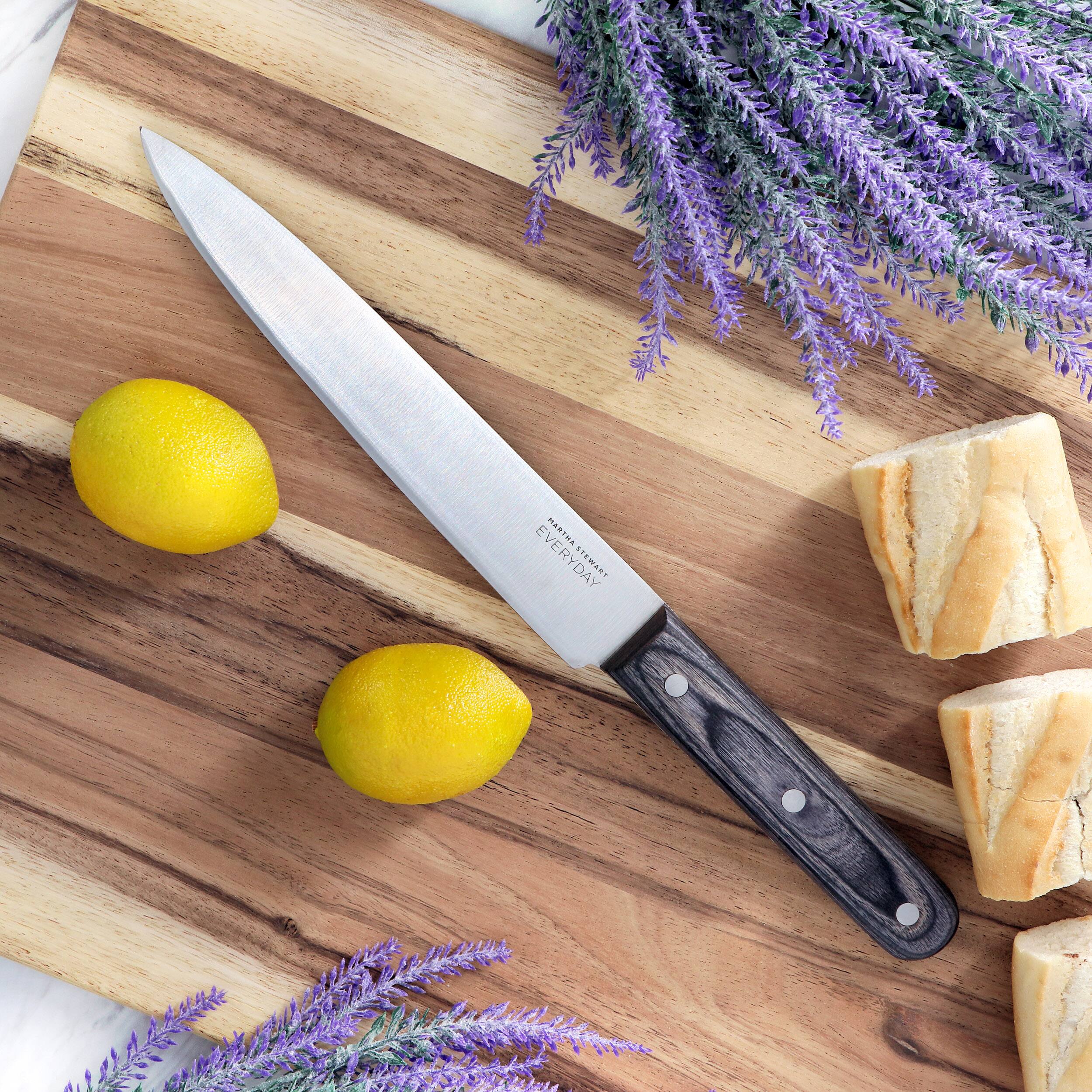 Martha Stewart Everyday 8 Inch Stainless Steel Slicer Knife with Wood ...