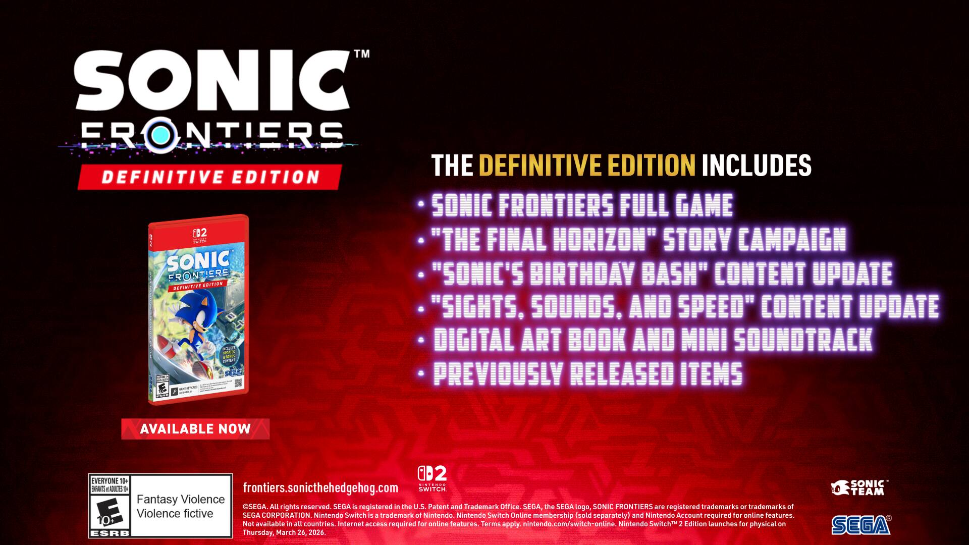 Sonic Frontiers Definitive Edition Nintendo Switch 2 - Best Buy