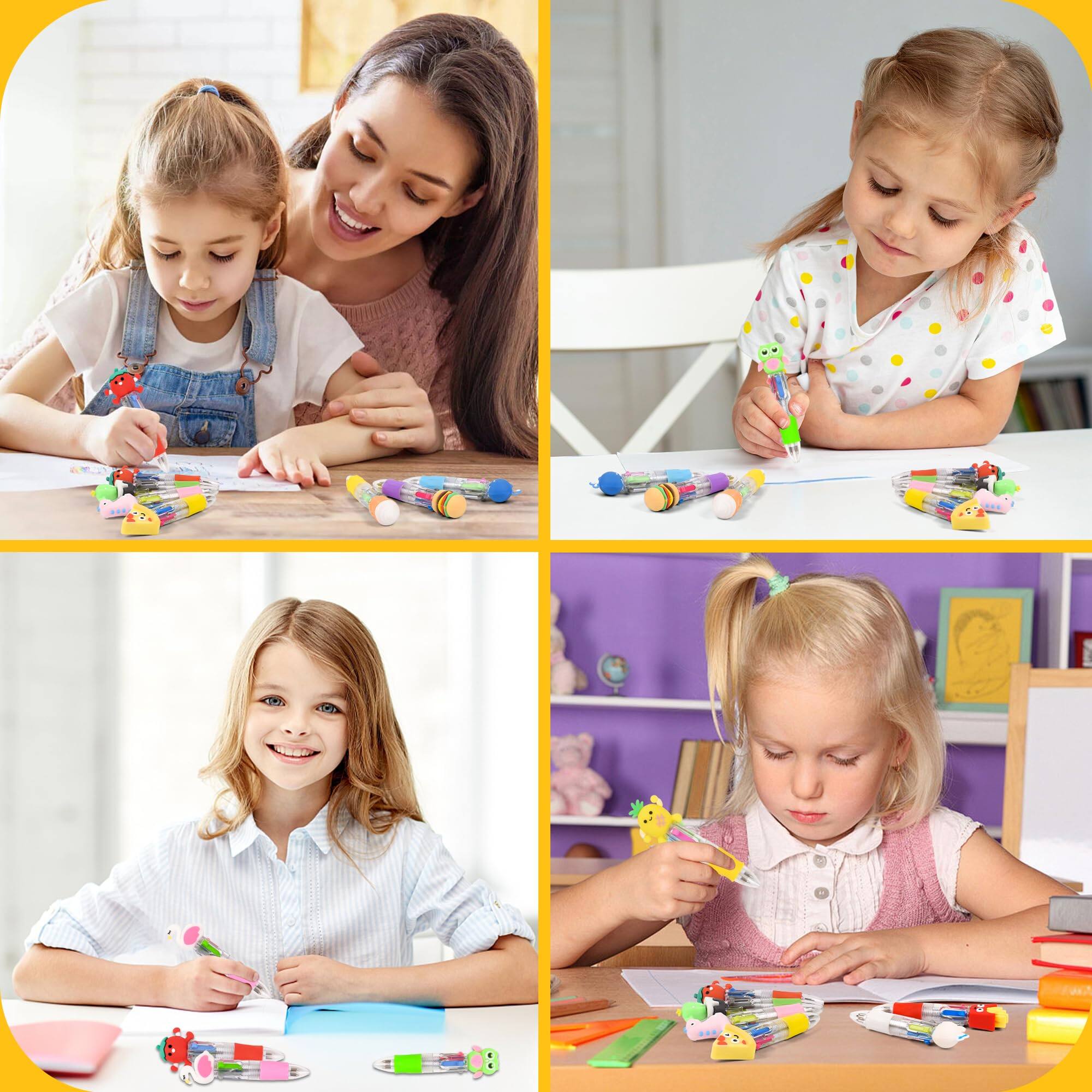 Paradigms Interiors 25 Multicolor Pen In One Fun 4 in 1 Cute Pens Bulk ...