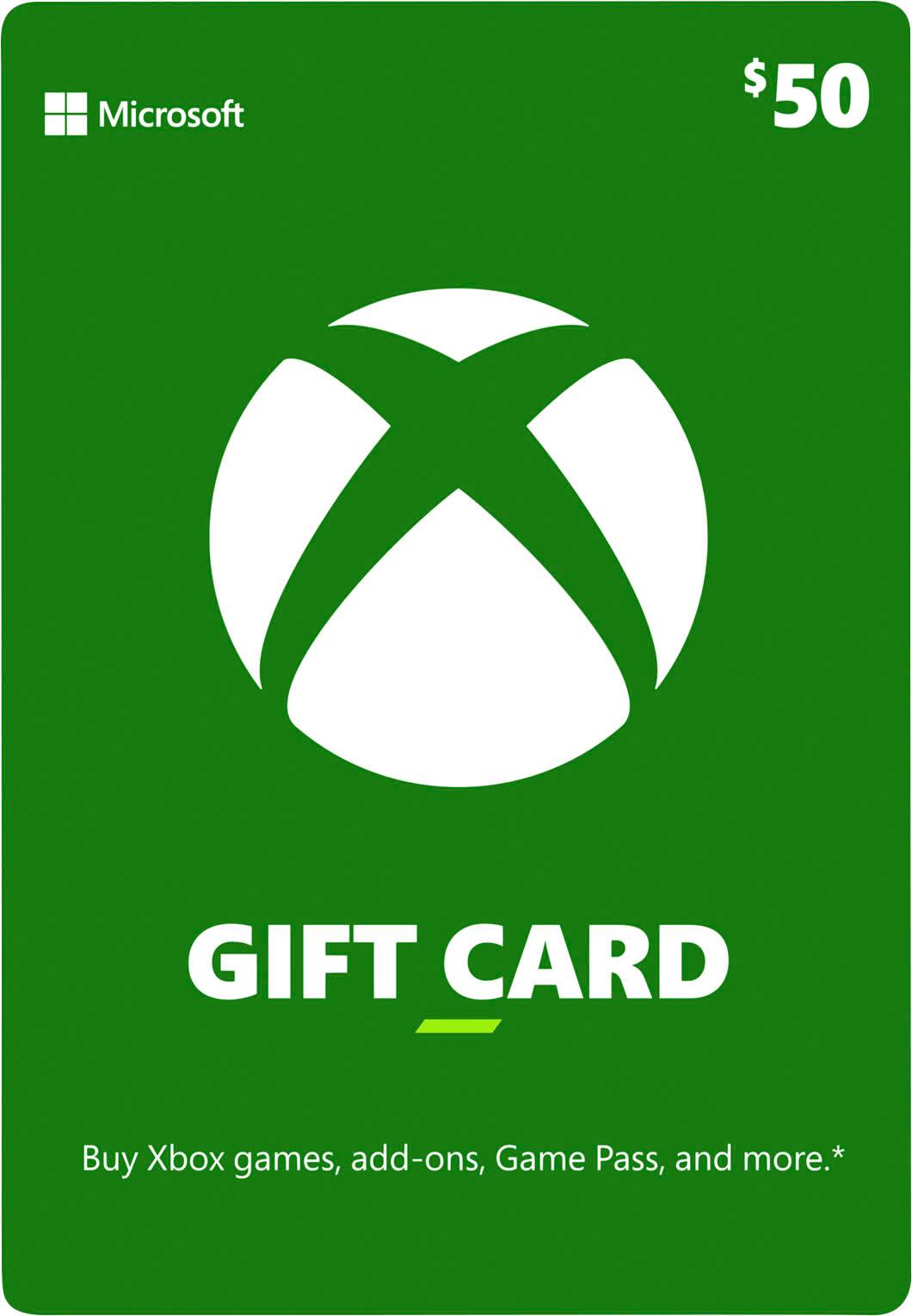 Microsoft Xbox 50 Gift Card XBOX MICROSOFT GIFT CARD 2015 Best Buy