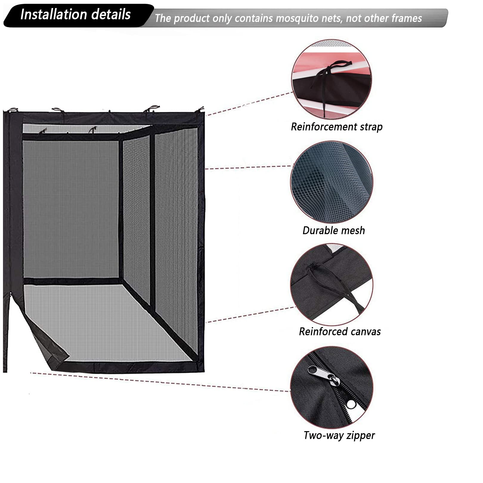 Paradigms Interiors Gazebo Replacement Mosquito Netting For Pop up Tent ...