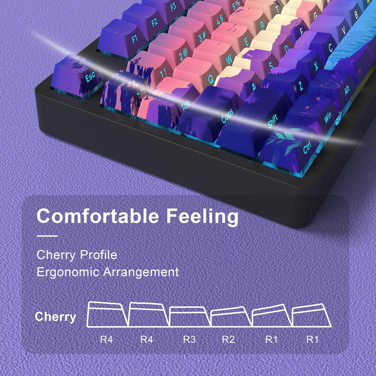 METALTON Pbt side Printed Translucent Keycap Multi coloured Style Shine ...