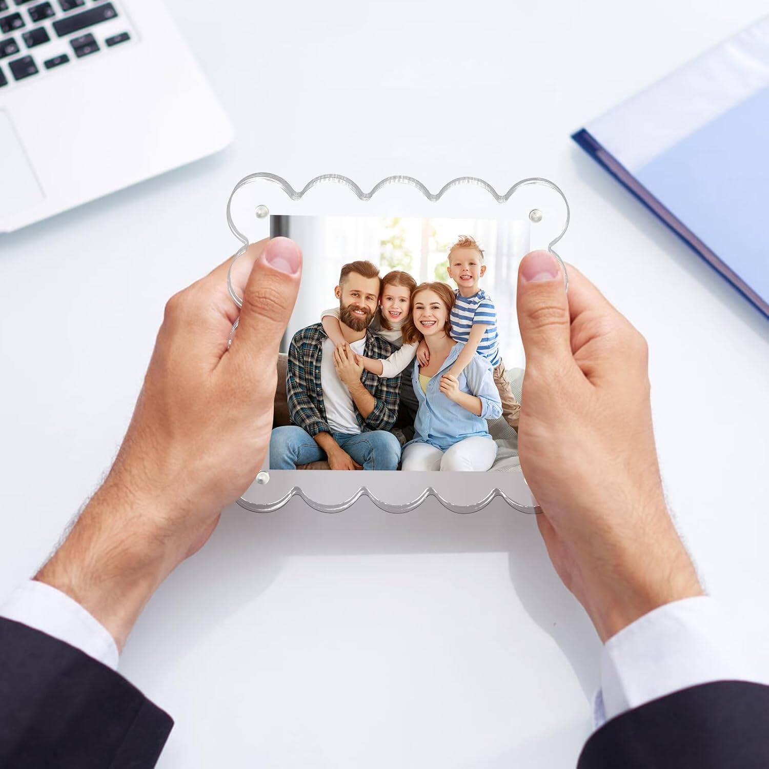 blue Clear Picture Frames 3Pack Acrylic Magnetic Photo Frame 4×4 Inch ...