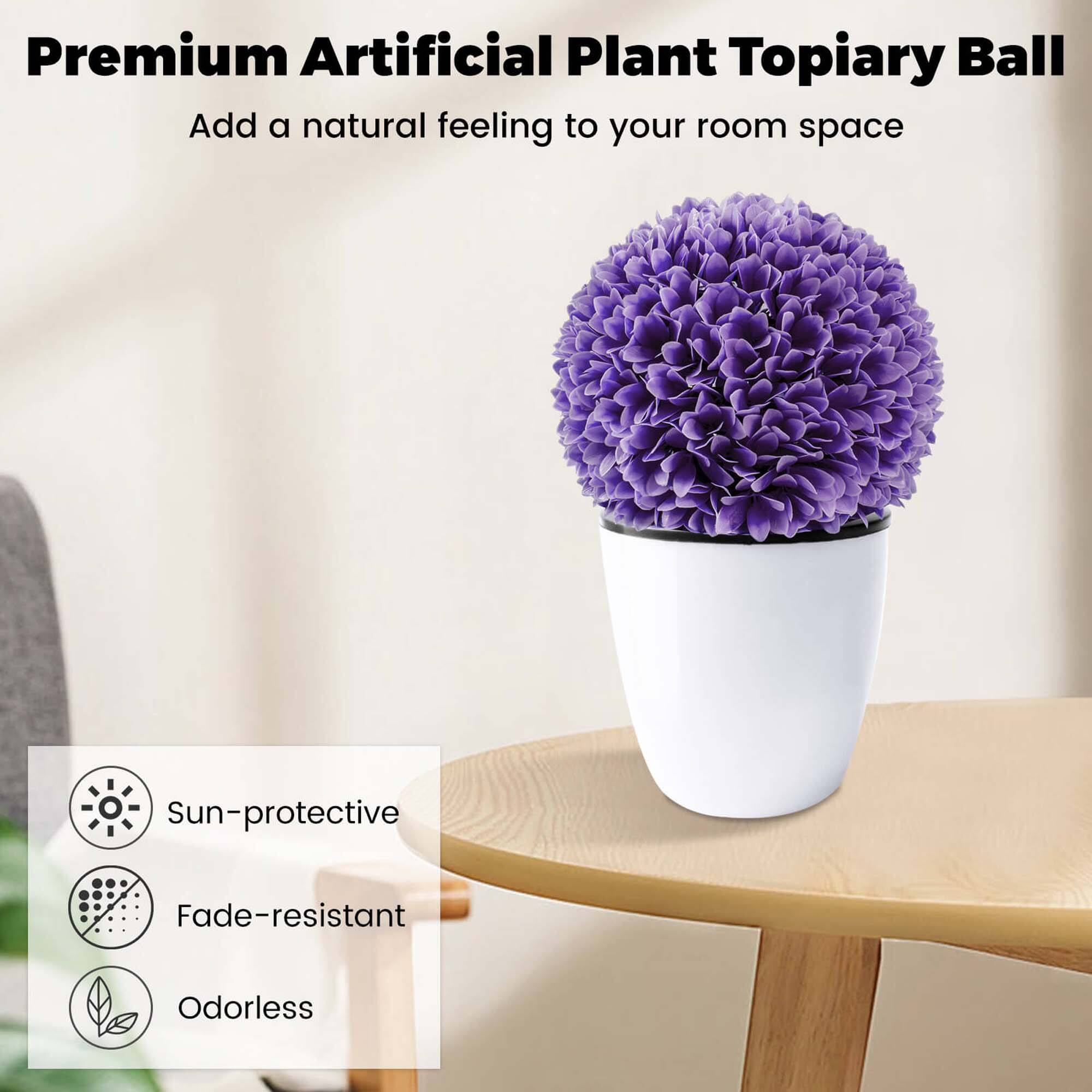 Costway 11" Faux Boxwood Balls with Reliable Sun Protective PE Material ...