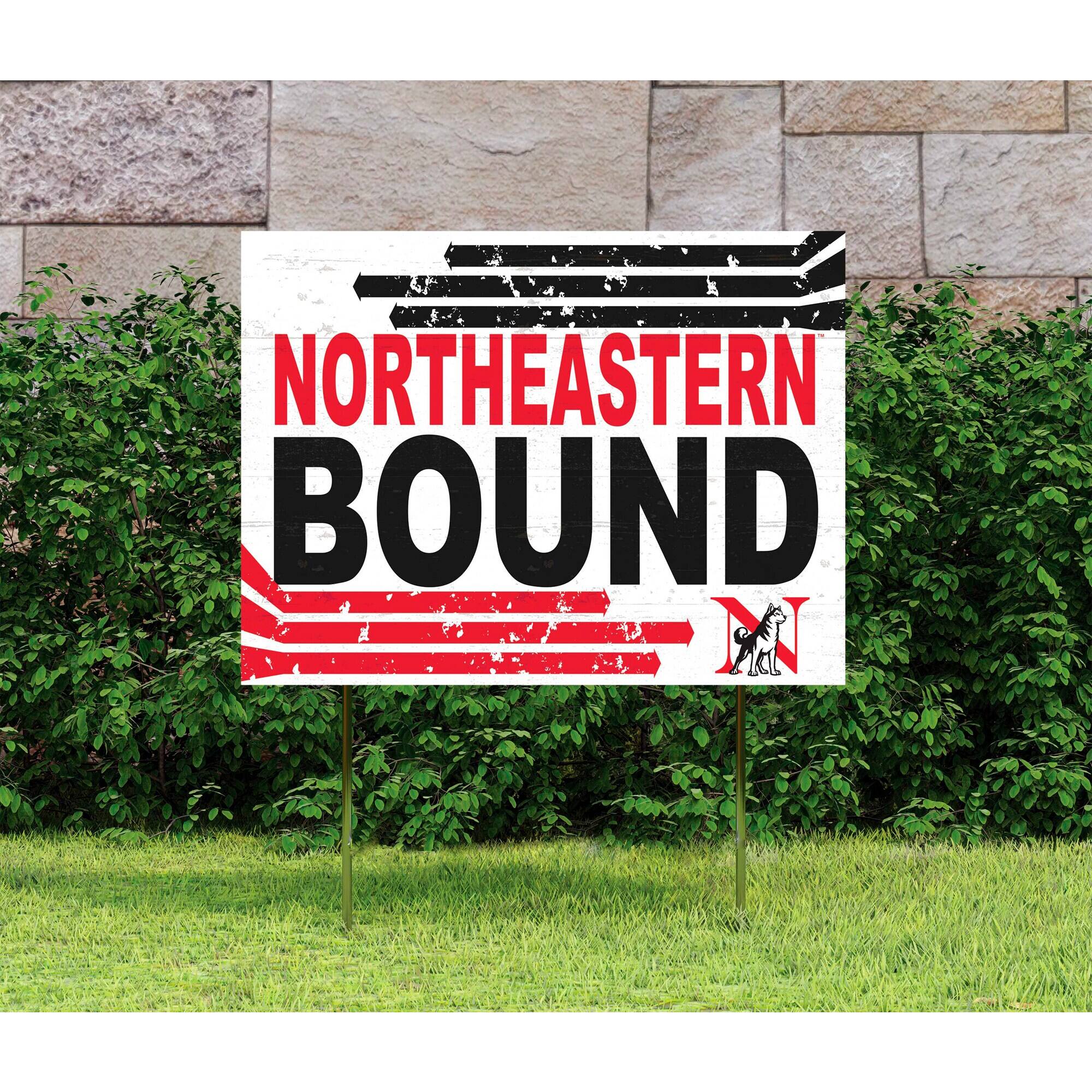 Jardine Northeastern Huskies 18" x 24" Bound Yard Sign White 200047524 ...