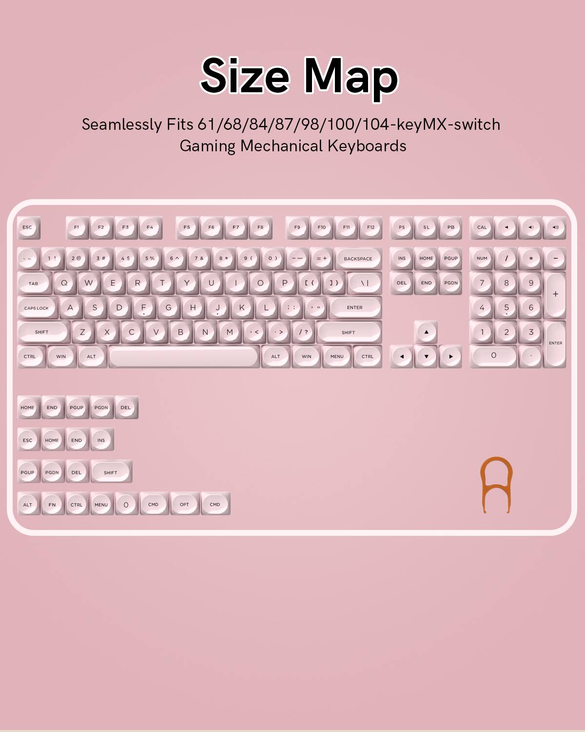 Womier 128 Keys PBT Keycaps,Foundation Jelly Keycaps MOA Profile for US ...