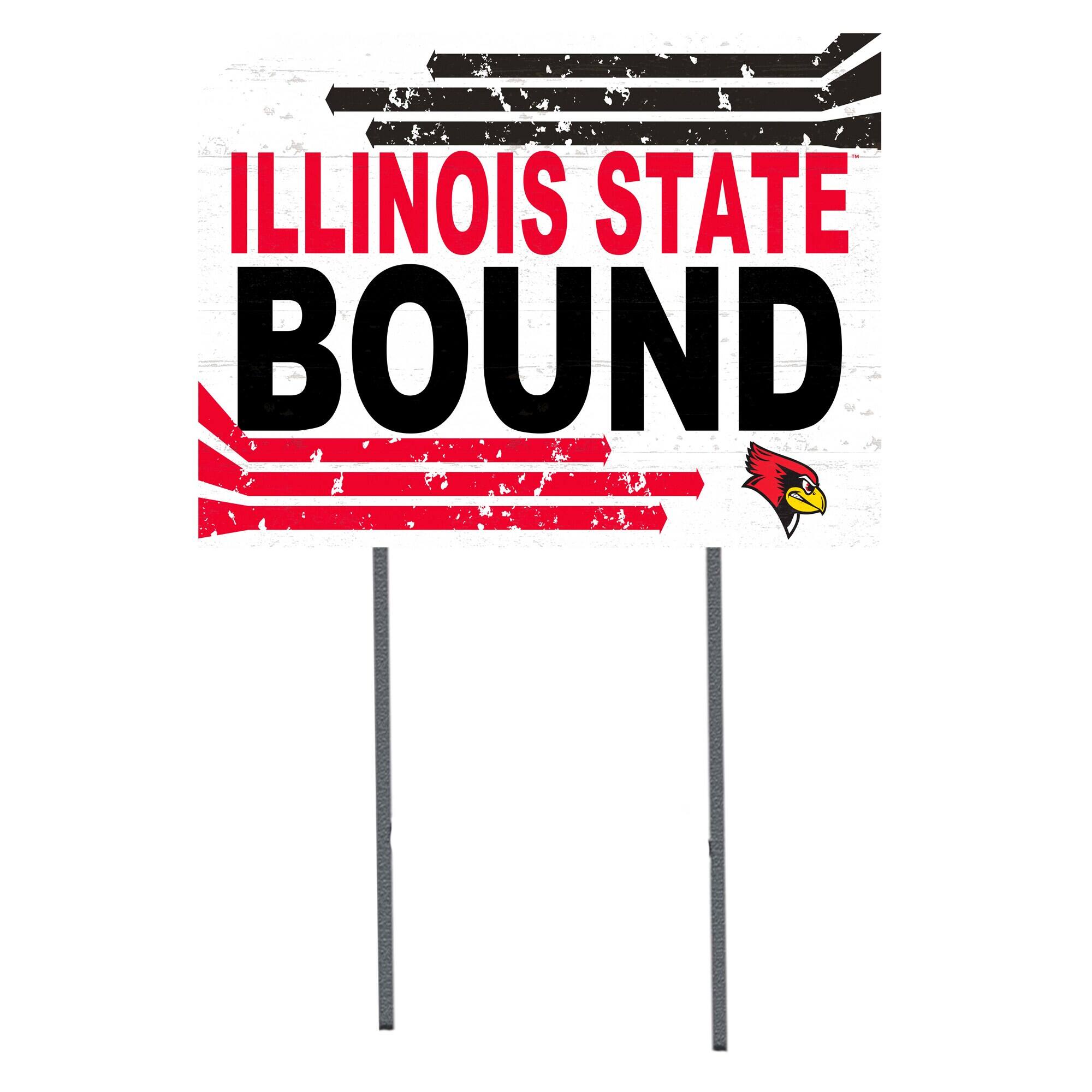 Jardine Illinois State Redbirds 18" x 24" Bound Yard Sign White ...