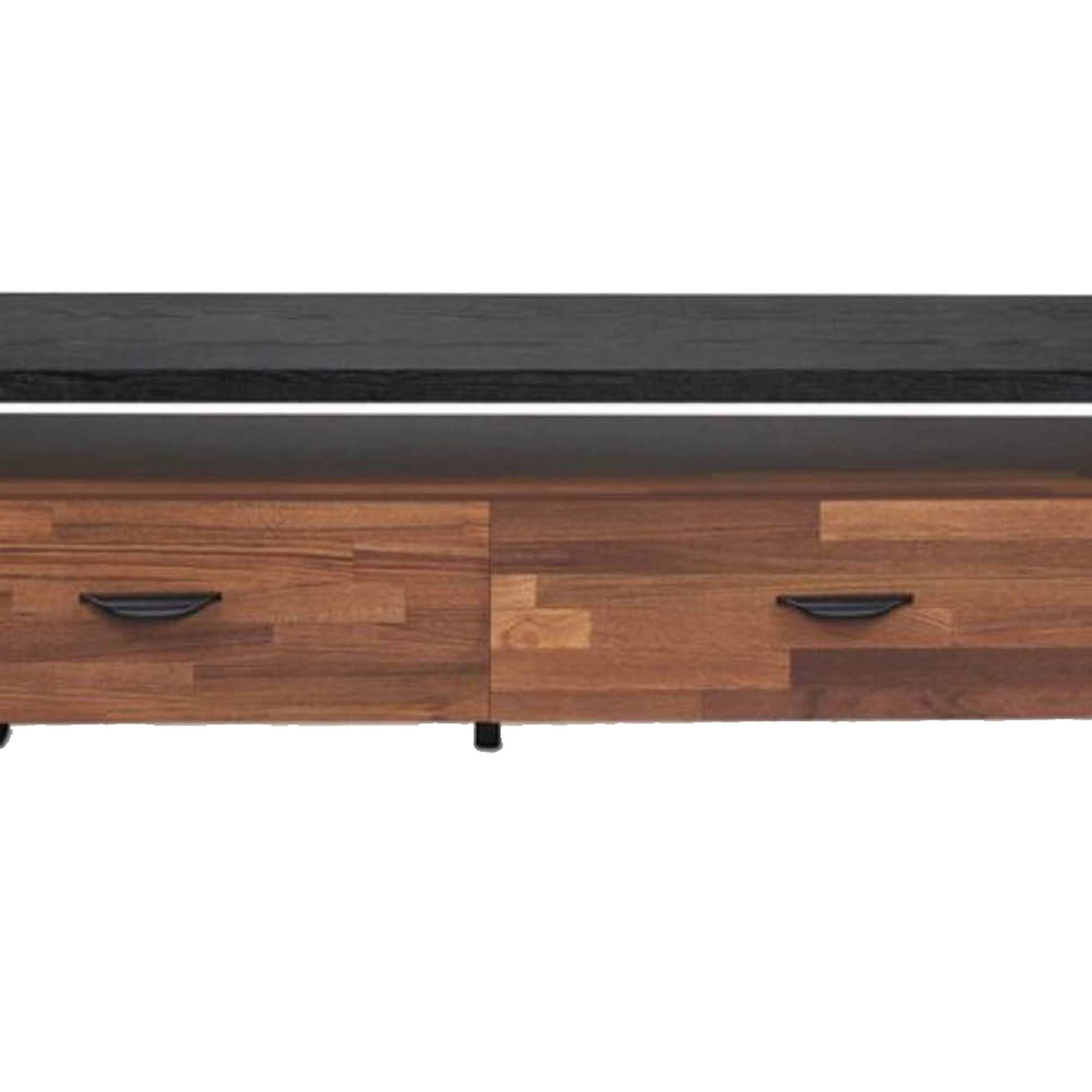Manhattan Lane Metal Framed Wooden TV Stand Straight with Two Drawers ...