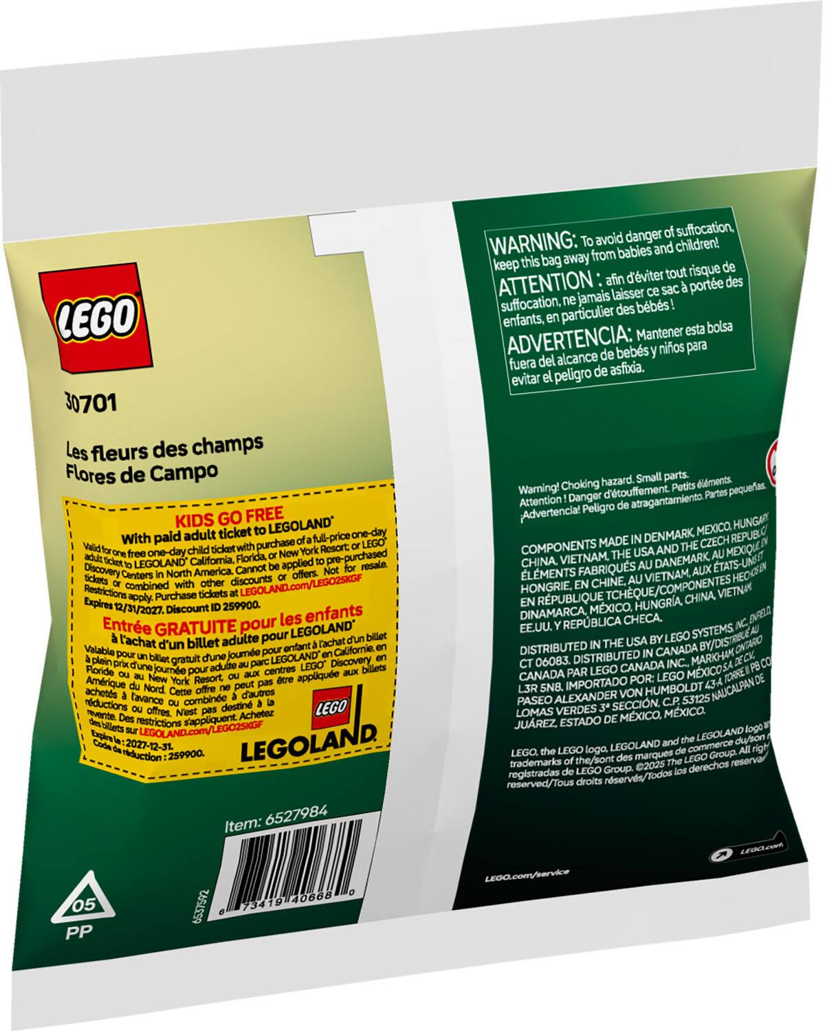 LEGO Botanicals Field Flowers Building Kit, Valentine's Day Gift, 30701 ...