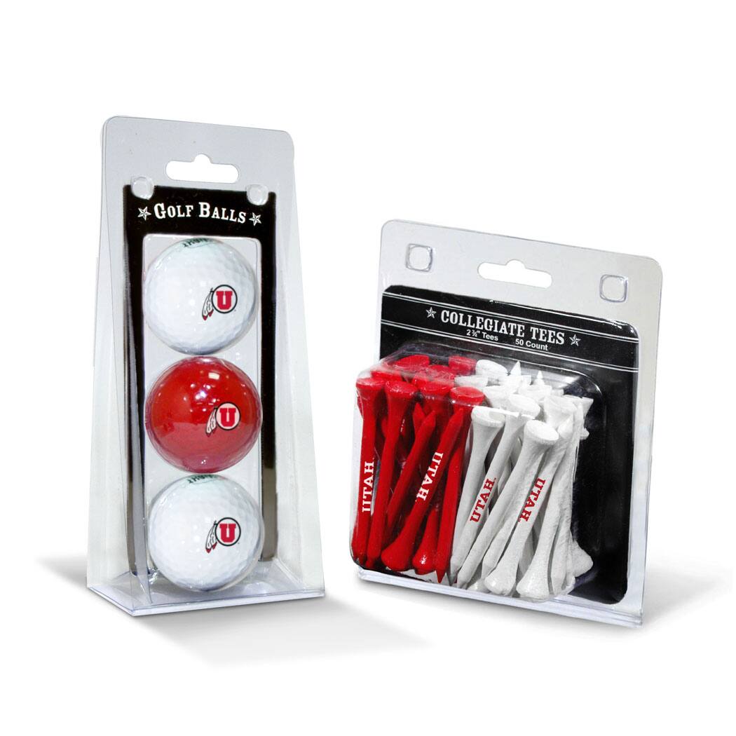 Team Golf Utah Utes 3 Golf Ball & 50 Golf Tee Set Multicolor 3672166 ...
