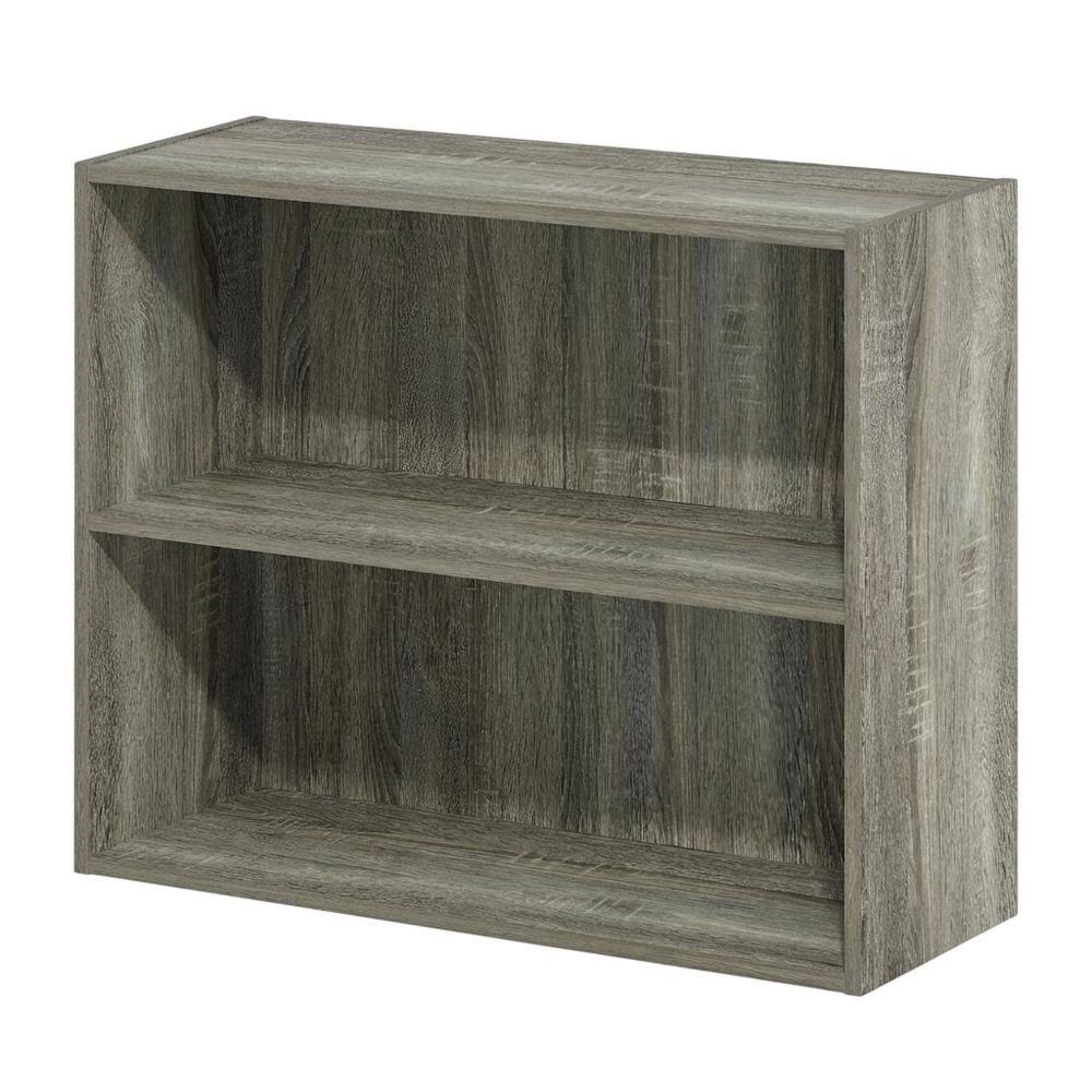 FurniFact 2 Tier Open Shelf Bookcase with Modern Design and Wood Build ...