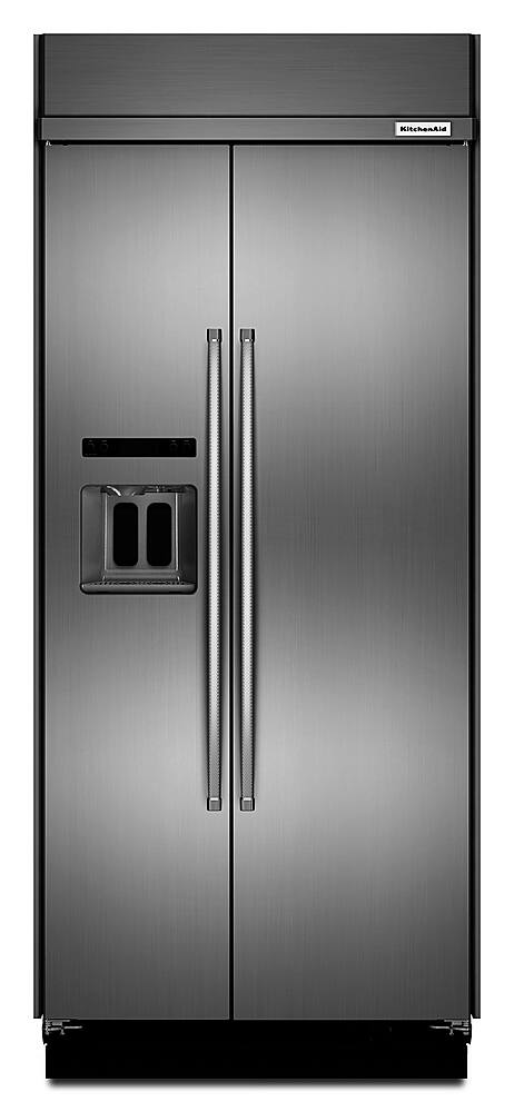 KitchenAid 20.8 Cu. Ft. Side by Side Built In Refrigerator KBSD606ESS ...