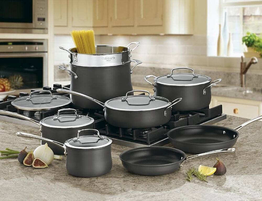 Best Buy: Cuisinart Contour 13 Piece Cookware Set Black 64-13