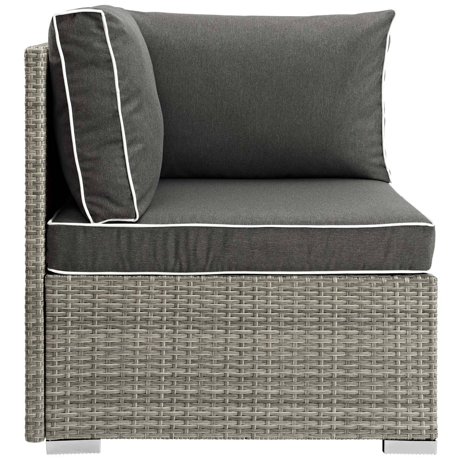 Repose Outdoor Patio Corner by Modway Light Gray Charcoal EEI-2956-LGR ...