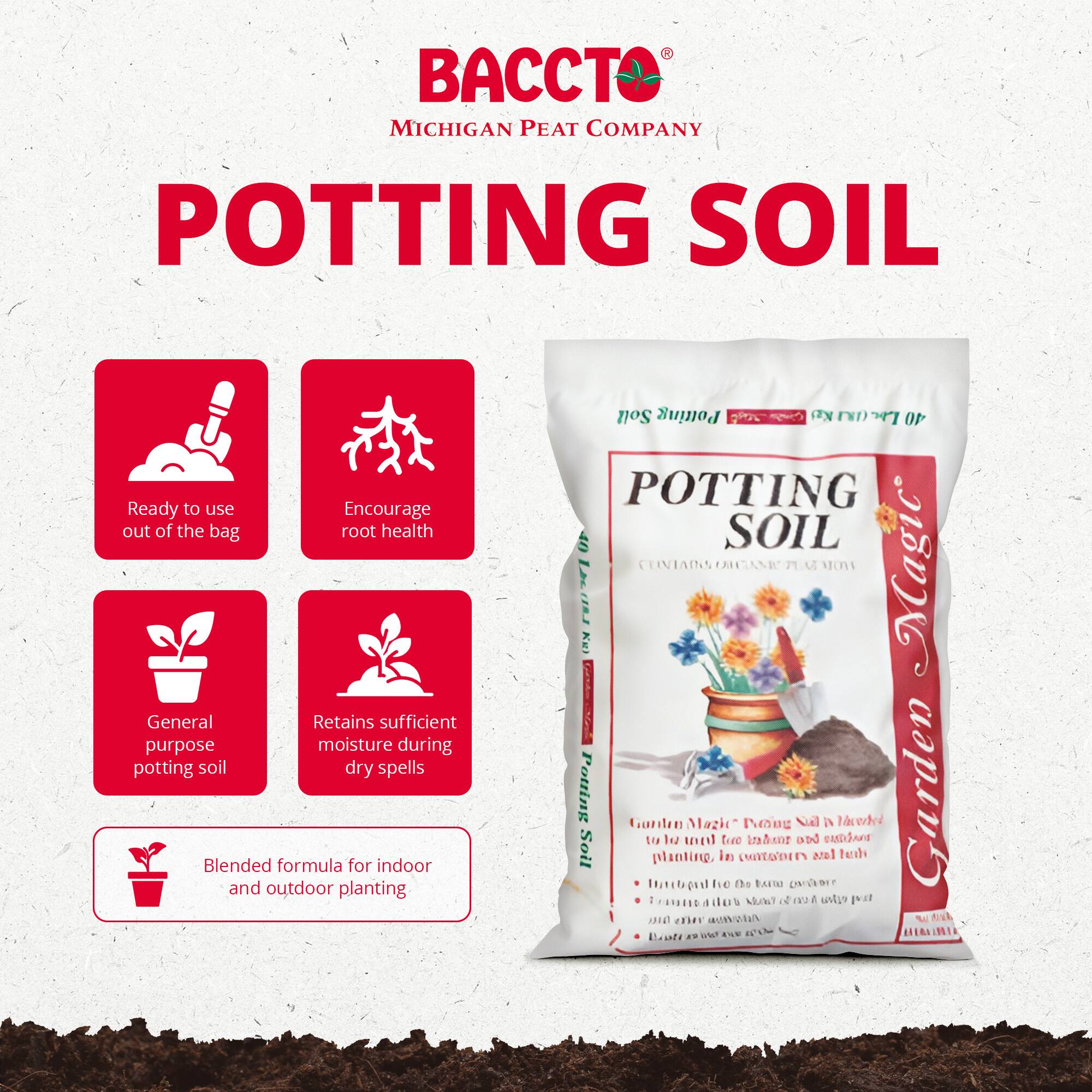 Michigan Peat Company Garden Magic General Purpose Potting Soil Mix, 40 Lb Bag Brown 5740 - Best Buy