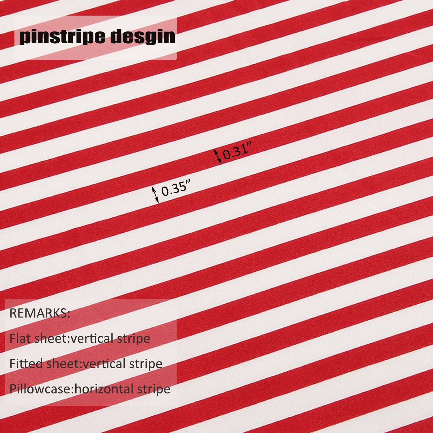 Dapper Styles Ticking Stripe Sheet Set Microfiber Bedding Burgundy And ...