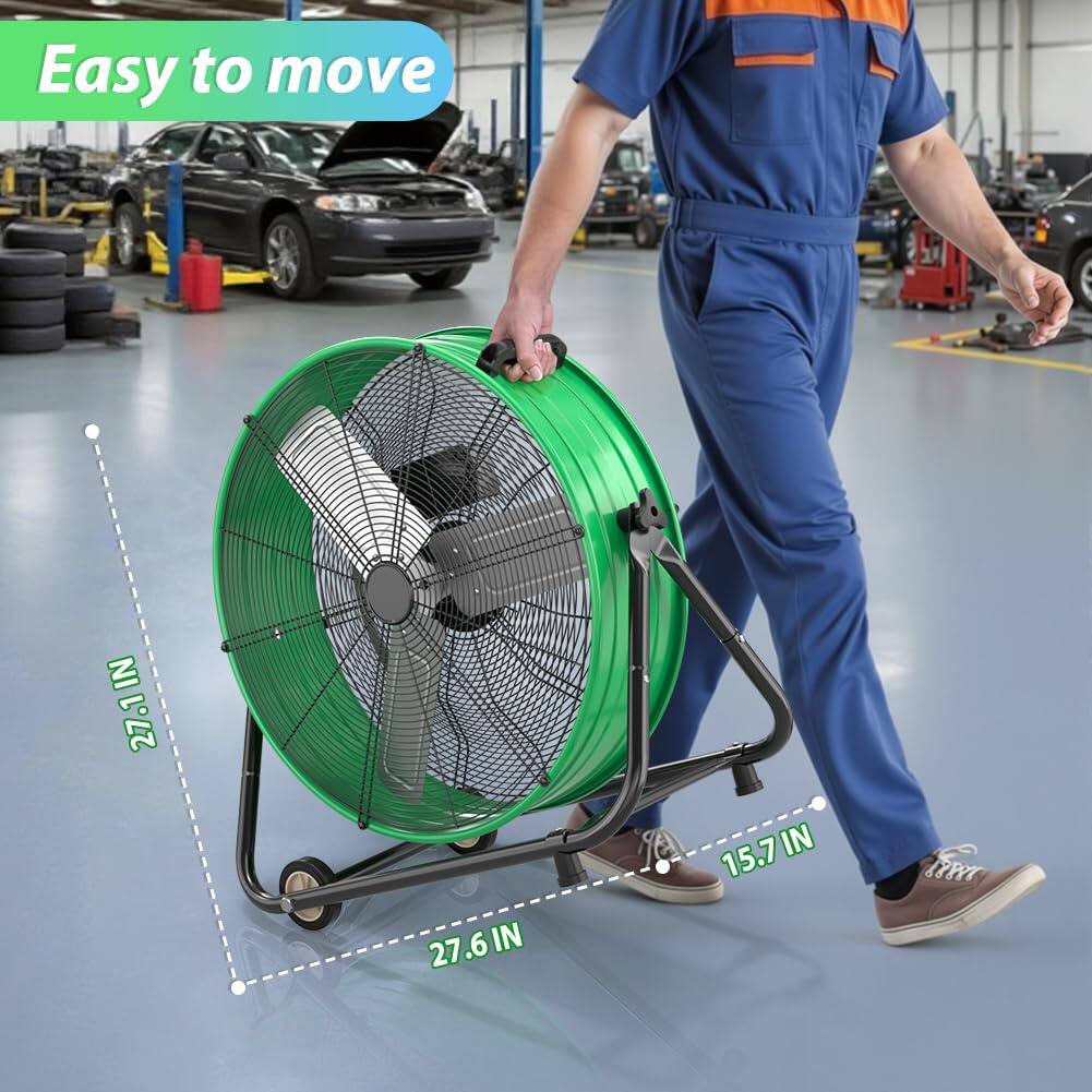 Nordic Hygge 24 in. High Velocity 3 Speed Industrial Drum Fan with ...