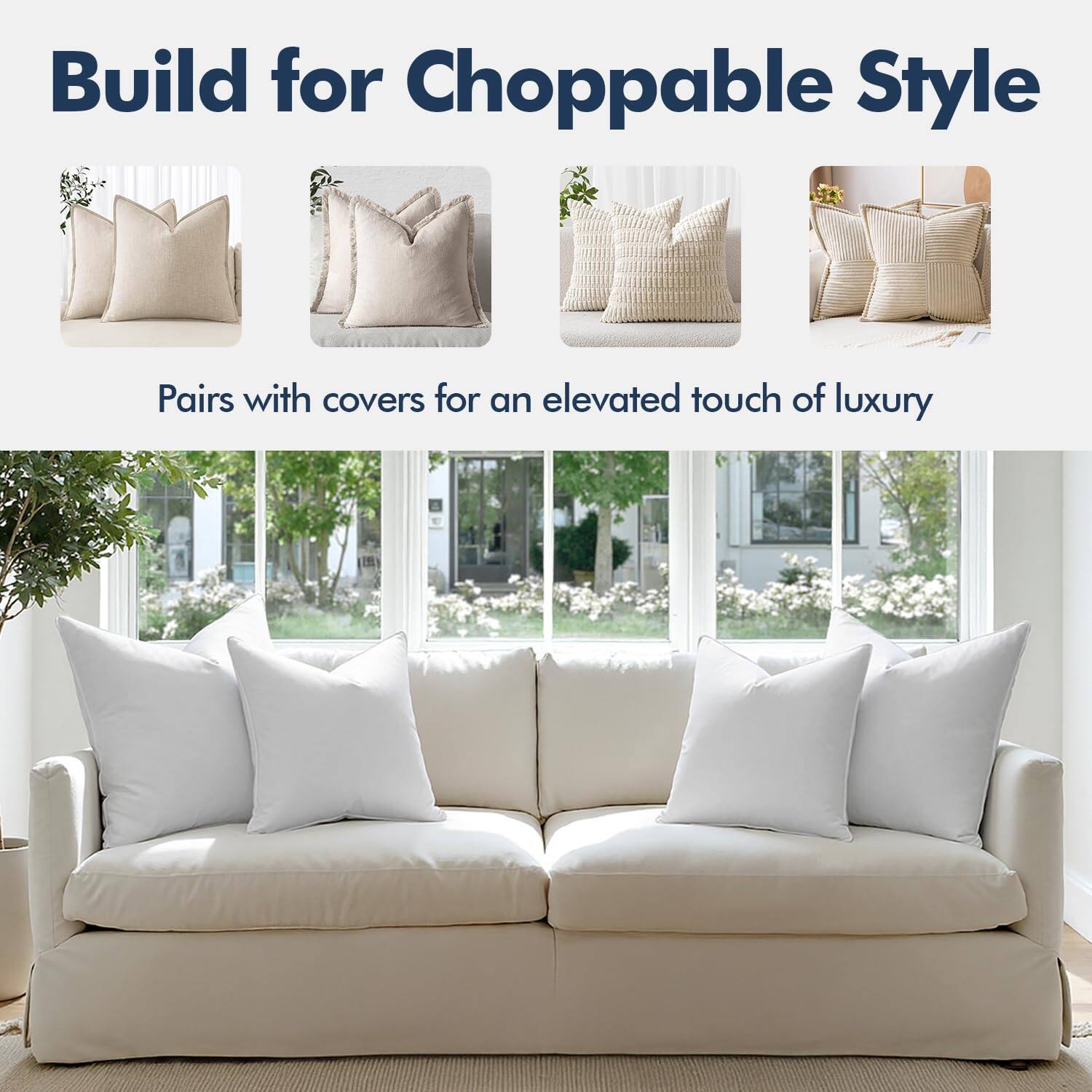 Paradigms Interiors Euro Pillow Inserts Down Throw Pillows With Cotton ...