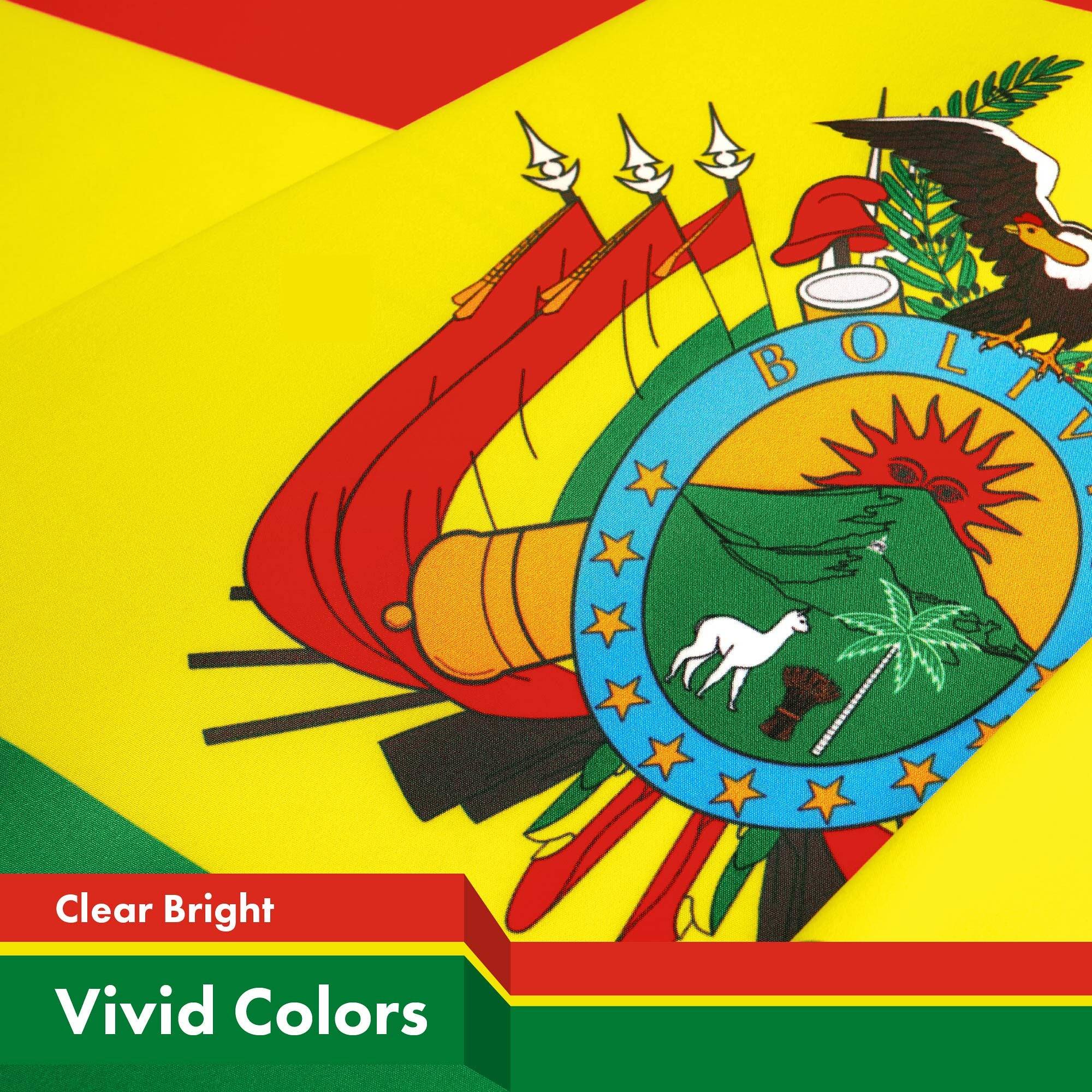 G128 2 Pack Bolivia Flag 3 x 5 ft — 300D Polyester, Brass Grommets ...
