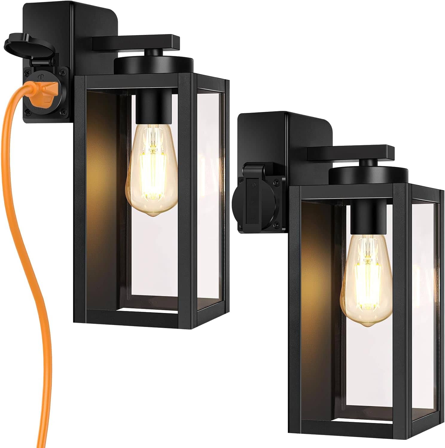 Nordic Hygge - 2-Pack Porch Lights Outdoor with UL Certified Outlet ...