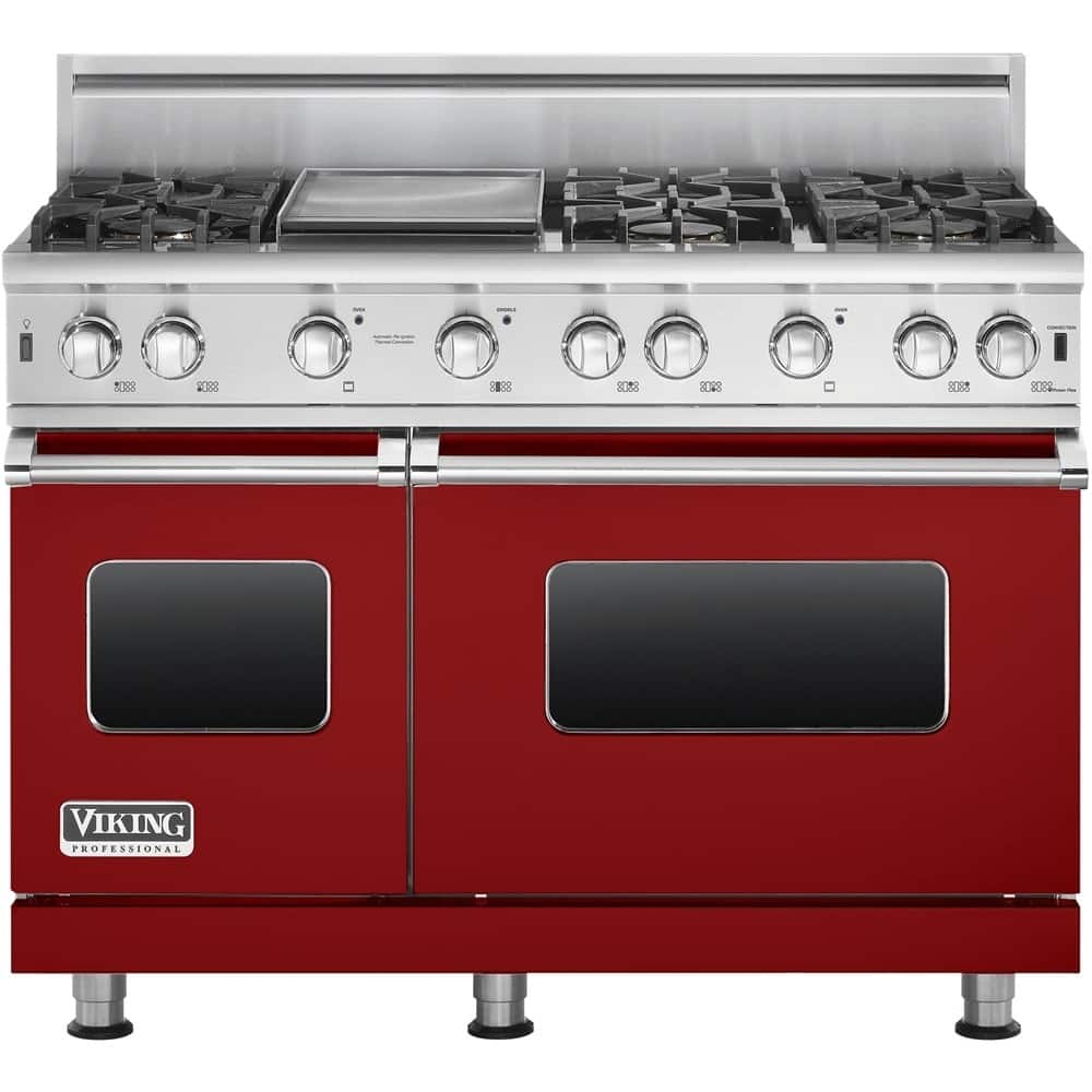 Best Buy: Viking Freestanding Double Oven Gas Convection Range Apple ...