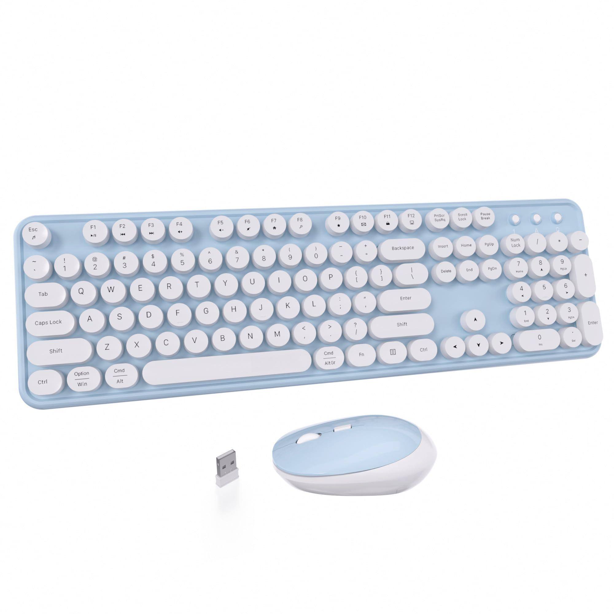 Stamp n Camp Colorful Computer Wireless Mice Combo Retro Typewriter ...
