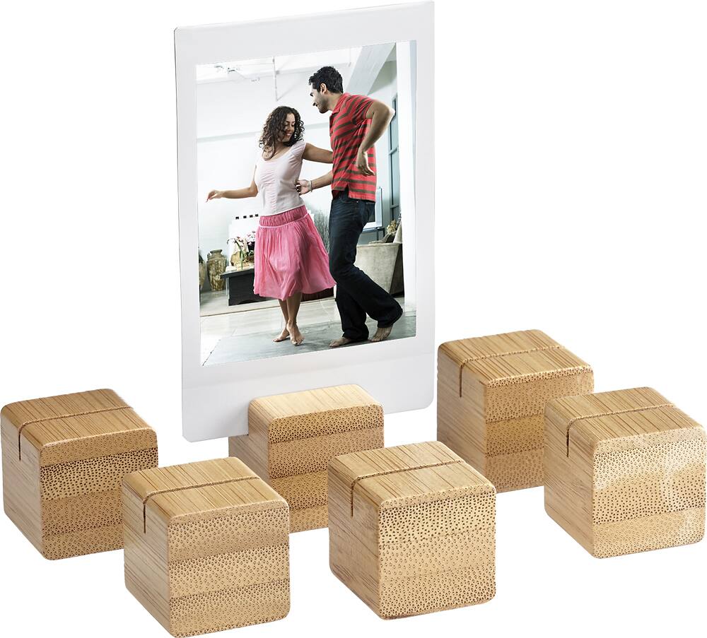 Best Buy: Insignia™ Cube Photo Stands (6-Pack) Bamboo NS-DCUBE06B