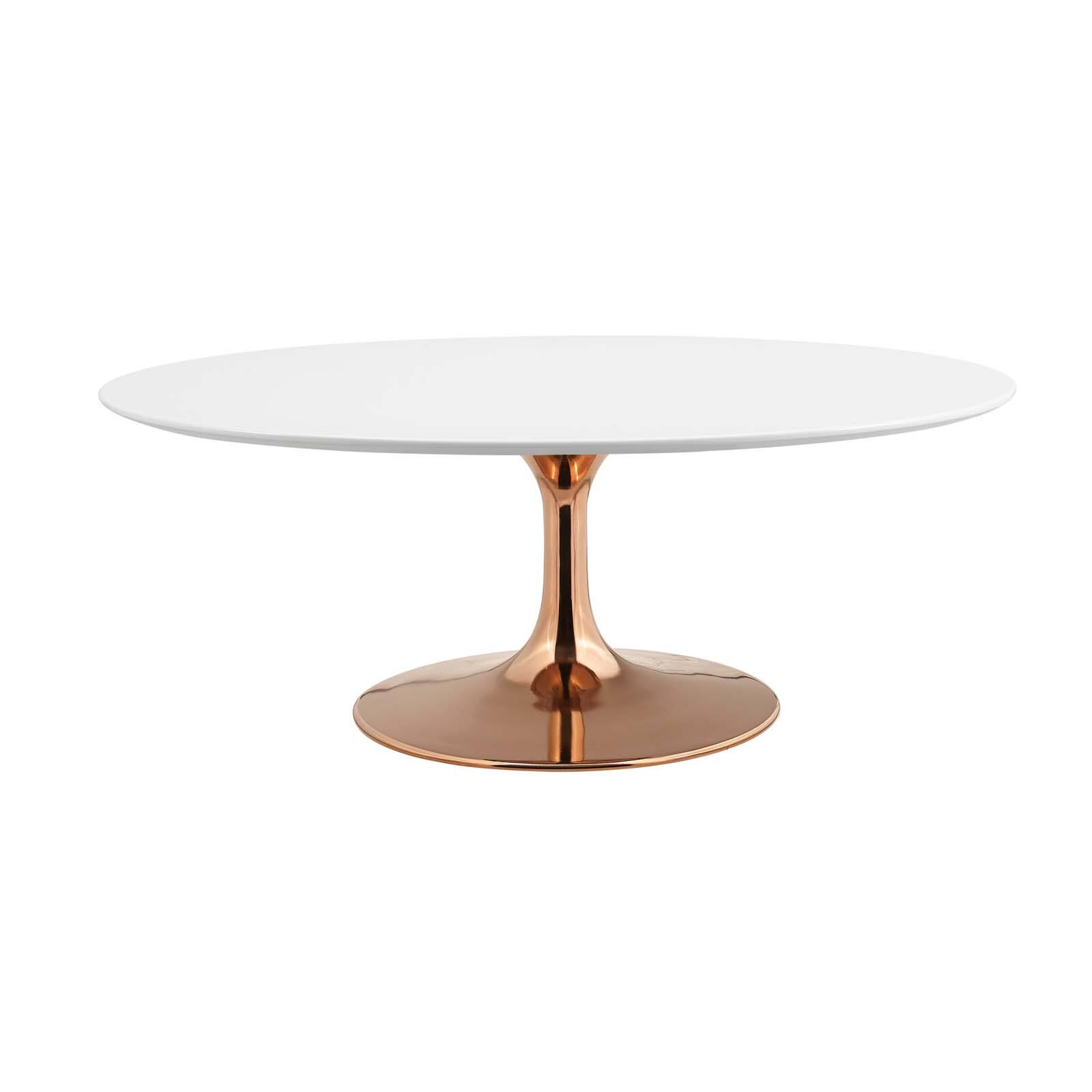 Modway Lippa Oval Wood Coffee Table Rose White EEI-3251-ROS-WHI - Best Buy