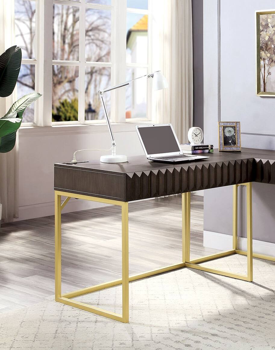 APRILSOUL Transitional Two tone Computer Desk USB Port Lift Top Design ...