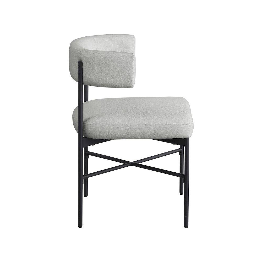 Meridian Furniture Rivage Light Grey Durable Linen Textured Fabric ...
