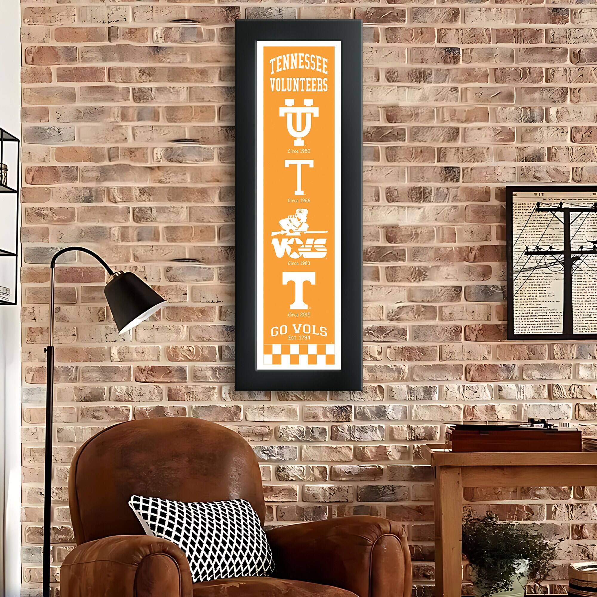 Sporticulture Tennessee Volunteers Framed 8" x 26" Logo Heritage Art ...
