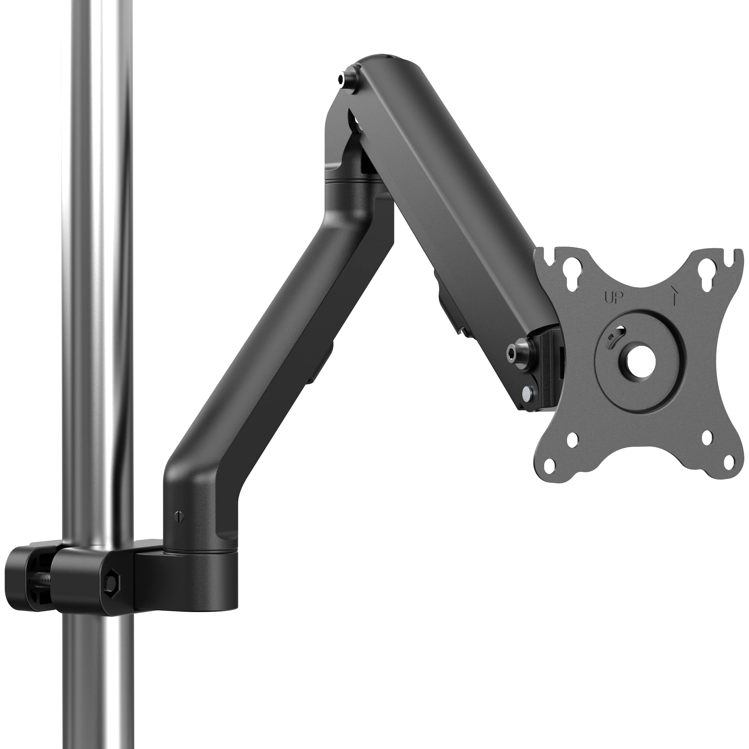 Earthley Blooms Height Adjustable Pole Mount Monitor Arm 17 27 Screens With Mechanical Spring ...