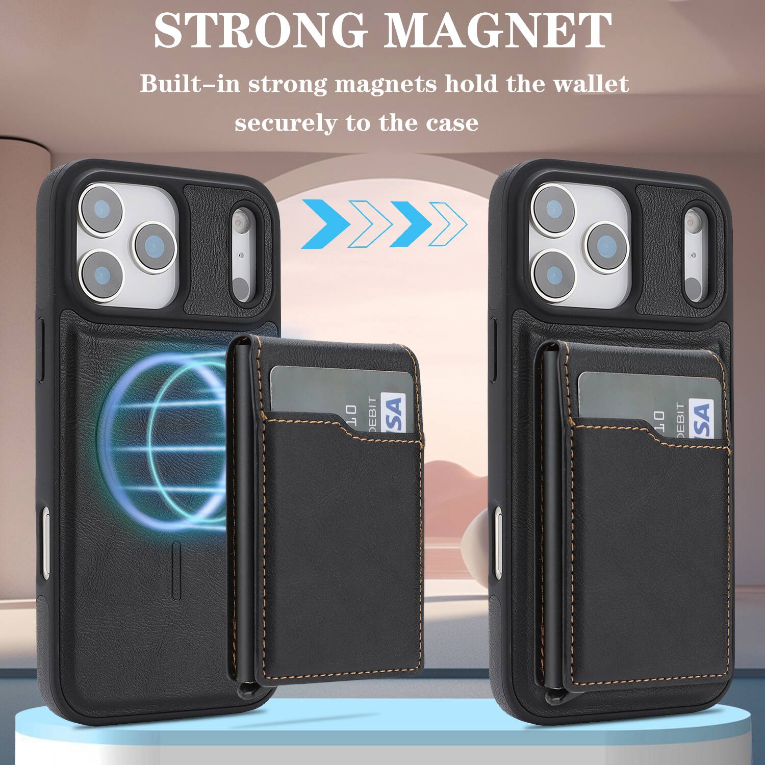 Dteck Magnetic Wallet Case for Apple iPhone 17 Pro Max,Mag Safe ...