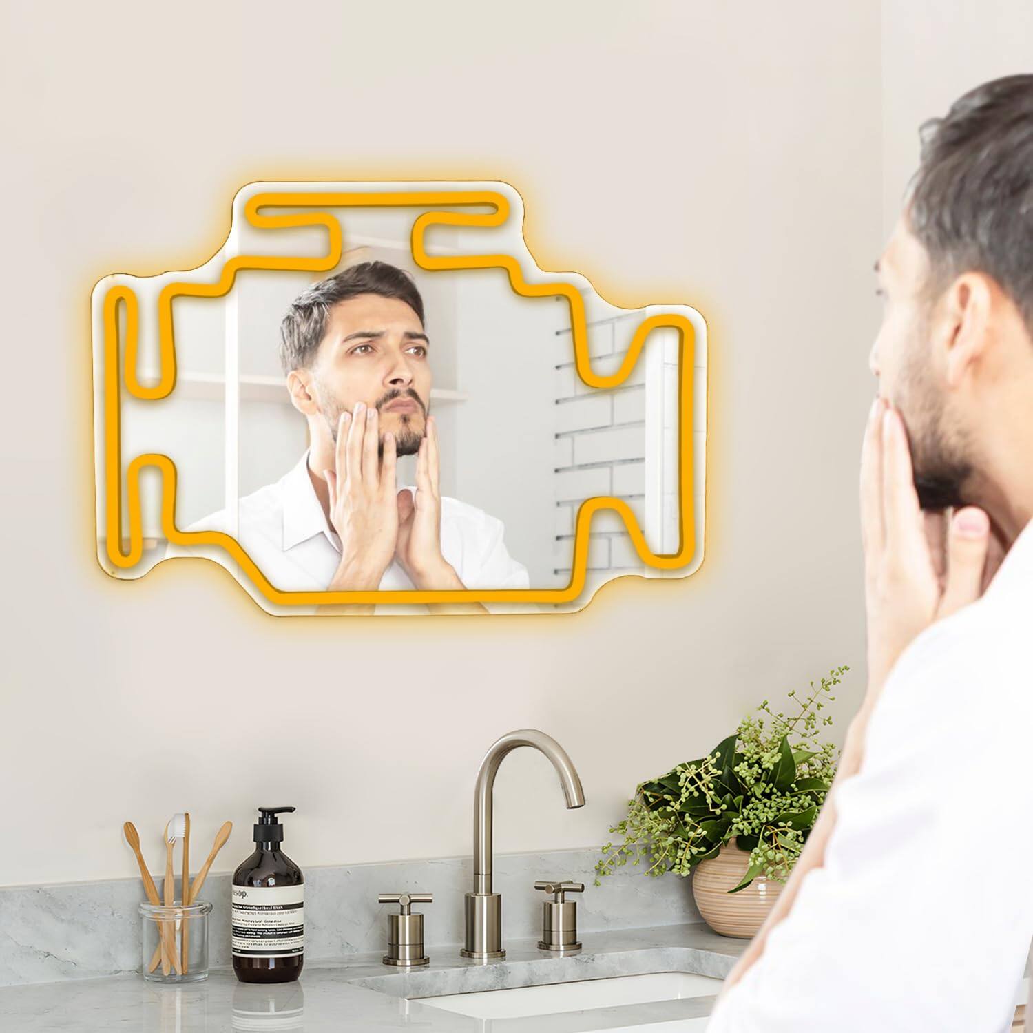 Comfort Essence Check Engine Light Neon Mirror Dimmable Garage Signs ...