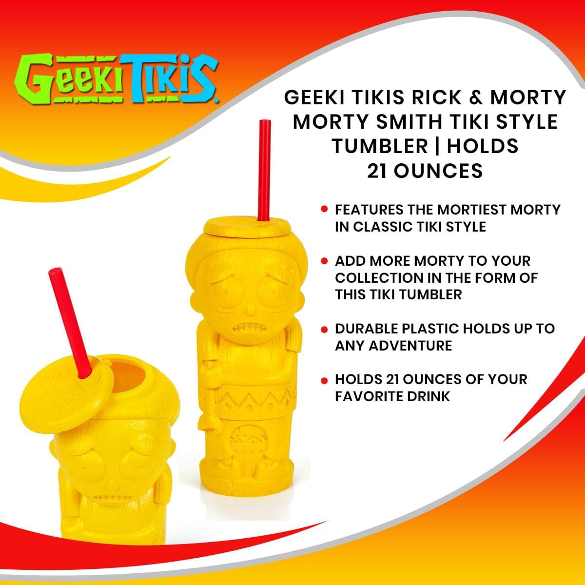 ThinkGeek Geeki Tikis Rick and Morty Plastic Tumbler | Morty | Holds 21 ...